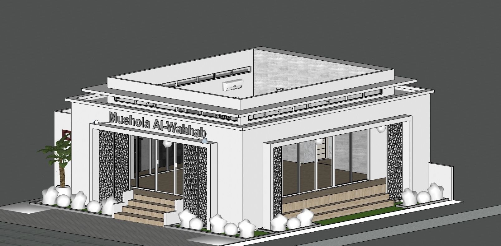 Simple Modern Islamic Prayer Room Mosque Mushola 3D model | CGTrader