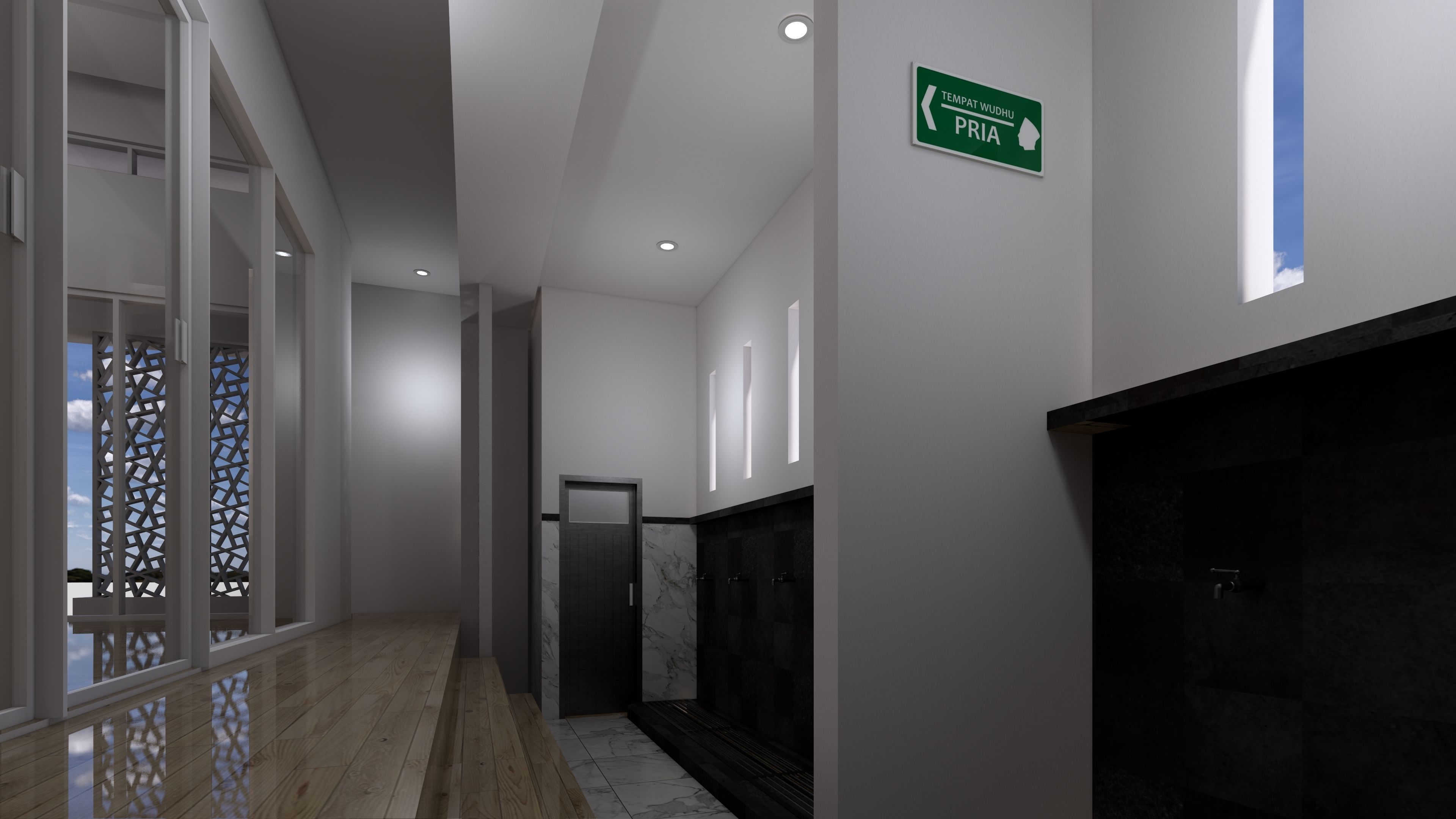 Simple Modern Islamic Prayer Room Mosque Mushola 3D model | CGTrader