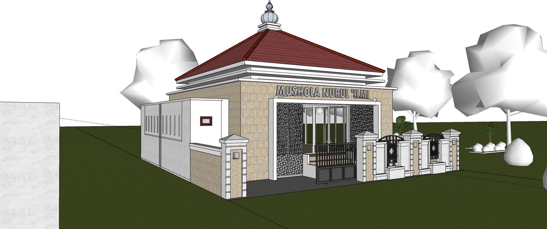 Simple Modern Islamic Prayer Room Mosque Mushola 3D model | CGTrader