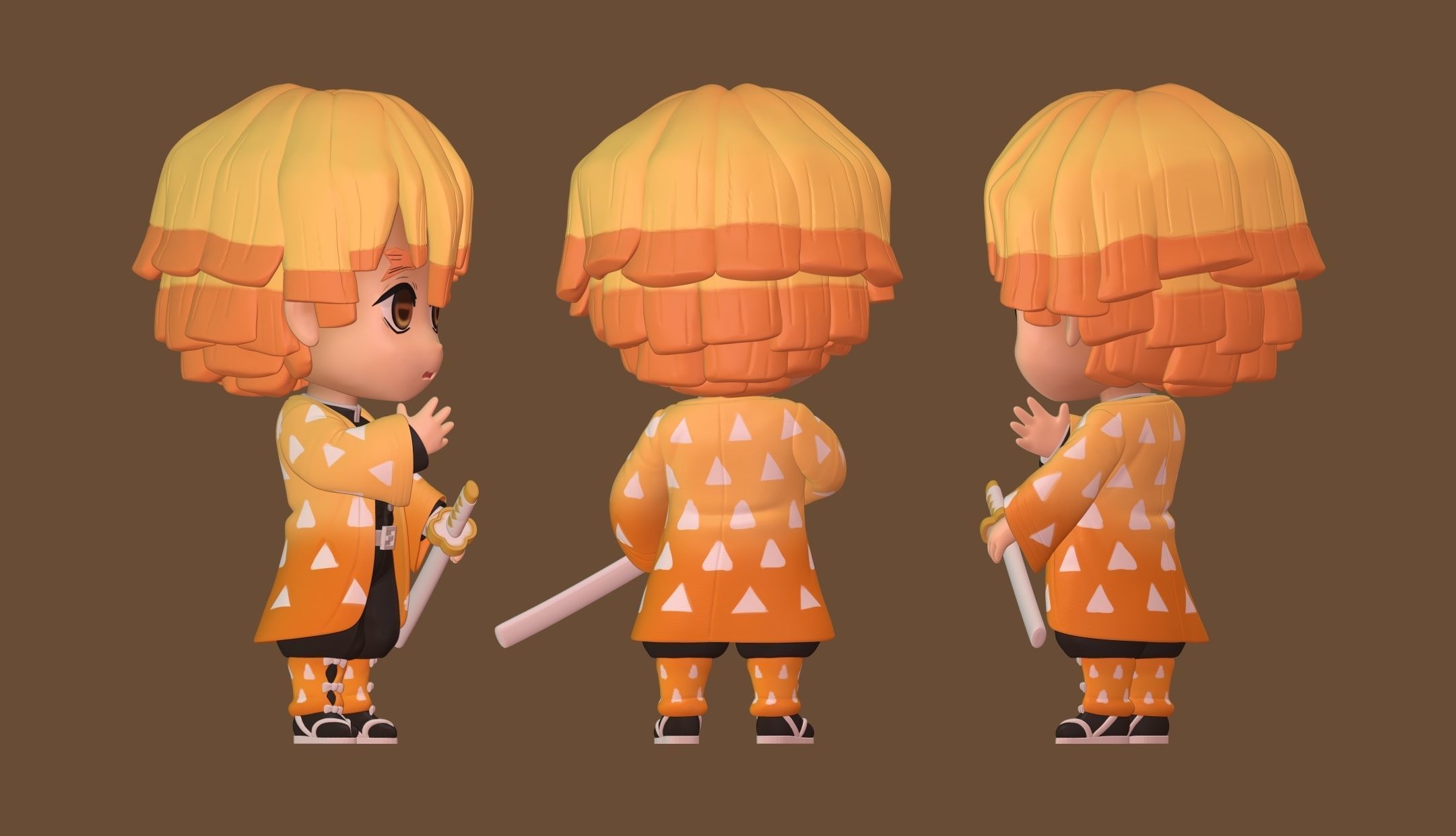 Zenitsu Kimetsu no Yaiba 3D model 3D printable | CGTrader