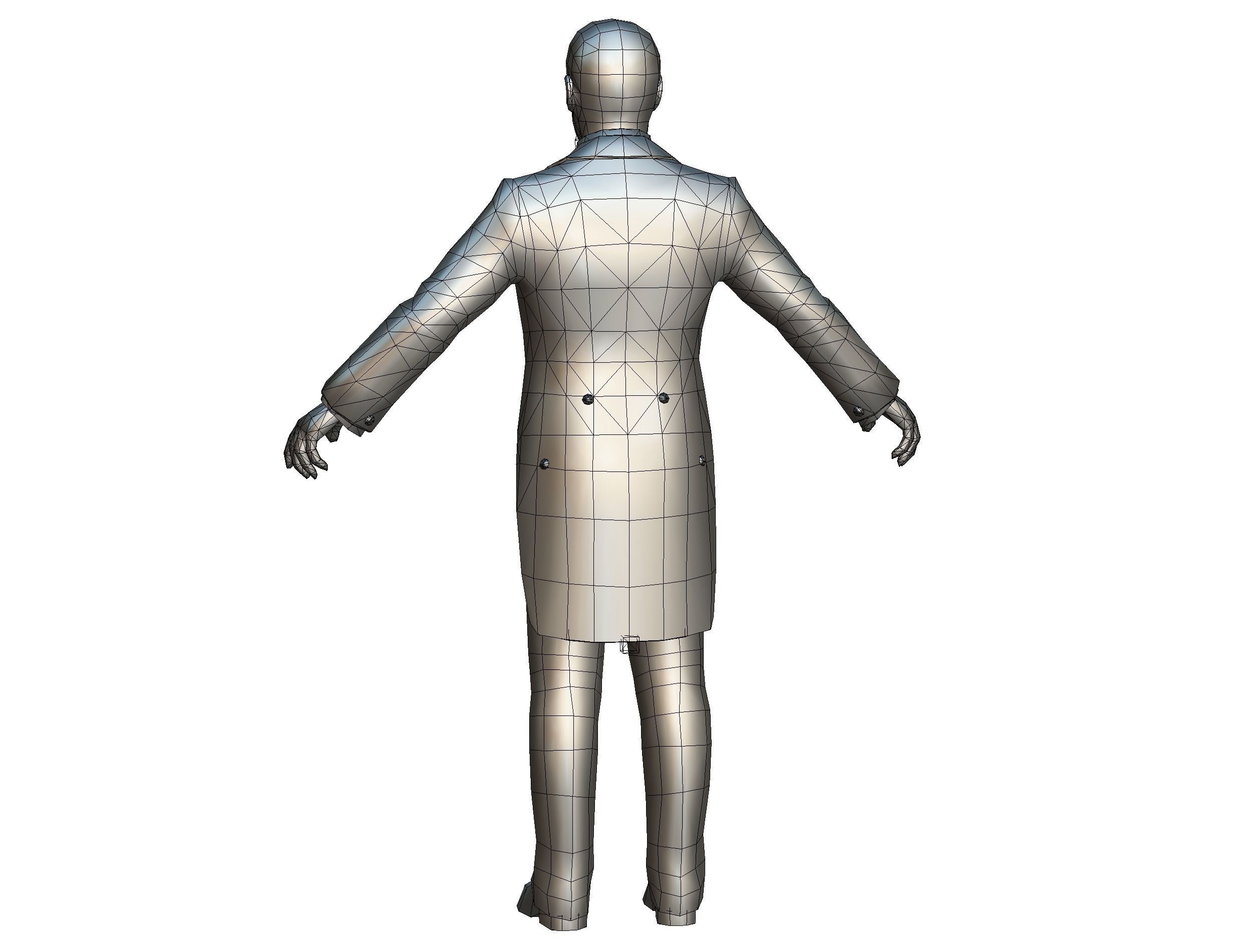 3D model Old Man Concierge in Brown Suit VR / AR / low-poly | CGTrader