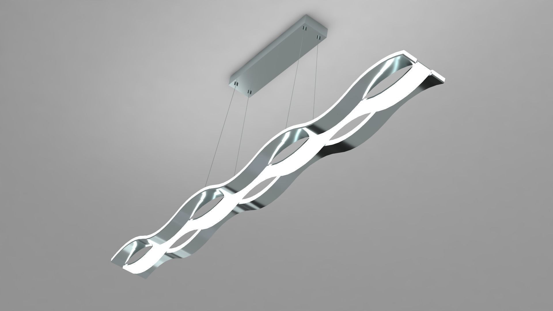 Ceiling light - 3 waves 3D model | CGTrader