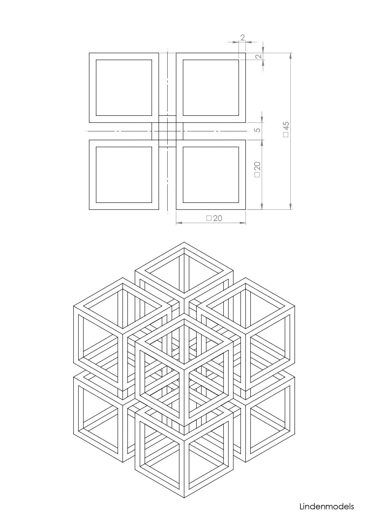 cube 4x4 open 3D model 3D printable | CGTrader