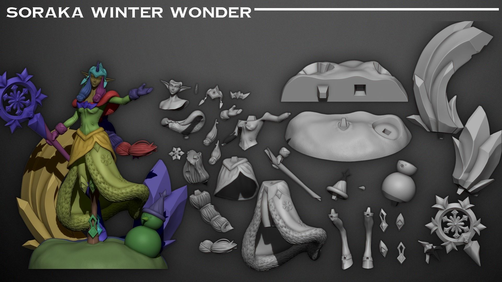 Soraka Winter Wonder - League of Legends 3D model 3D printable | CGTrader