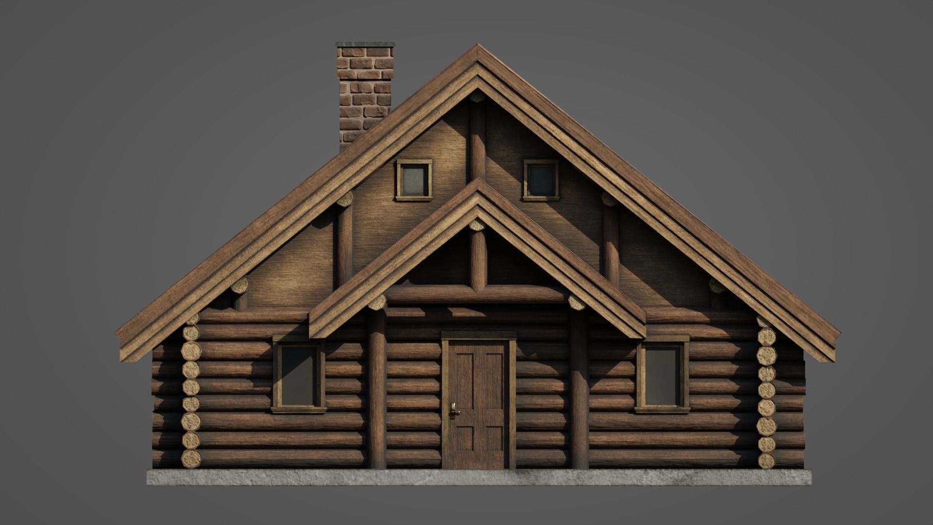 3D model Snowed wood cabin house VR / AR / low-poly | CGTrader
