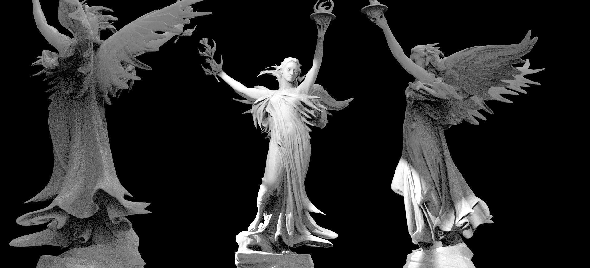 Fire Elements Grand Angel Statue 3D model | CGTrader