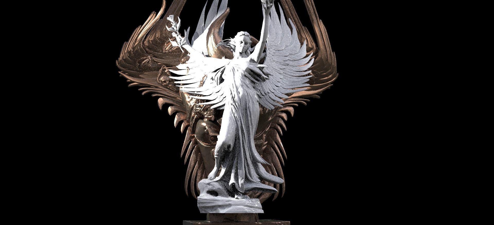 Fire Elements abstract Base Statue 2 3D model | CGTrader