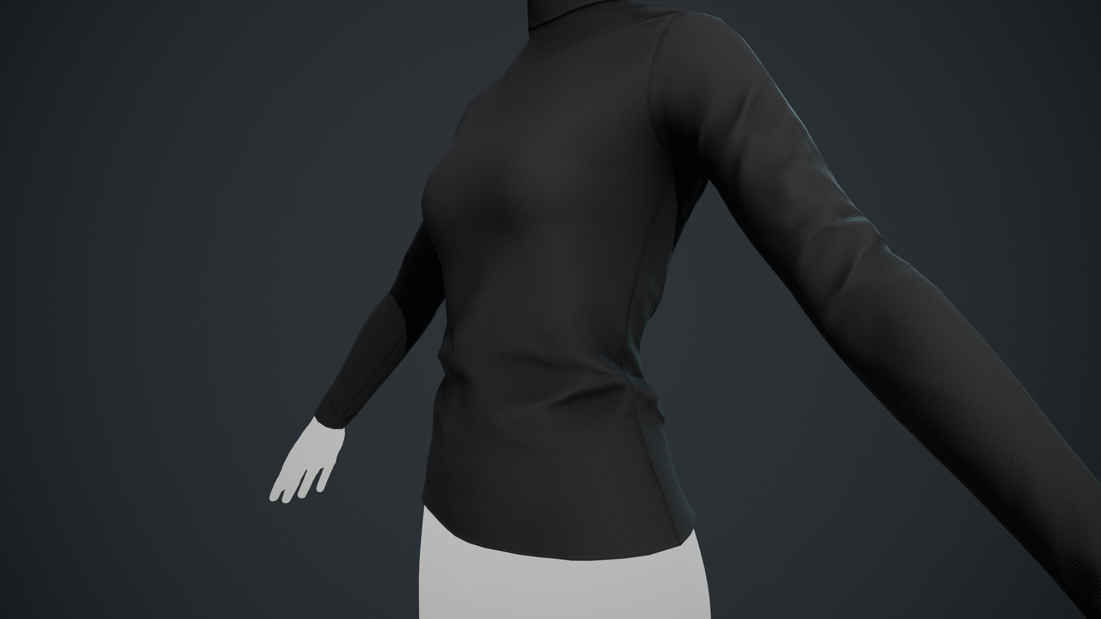 3D model Black Turtle Neck Pull Top VR / AR / low-poly | CGTrader