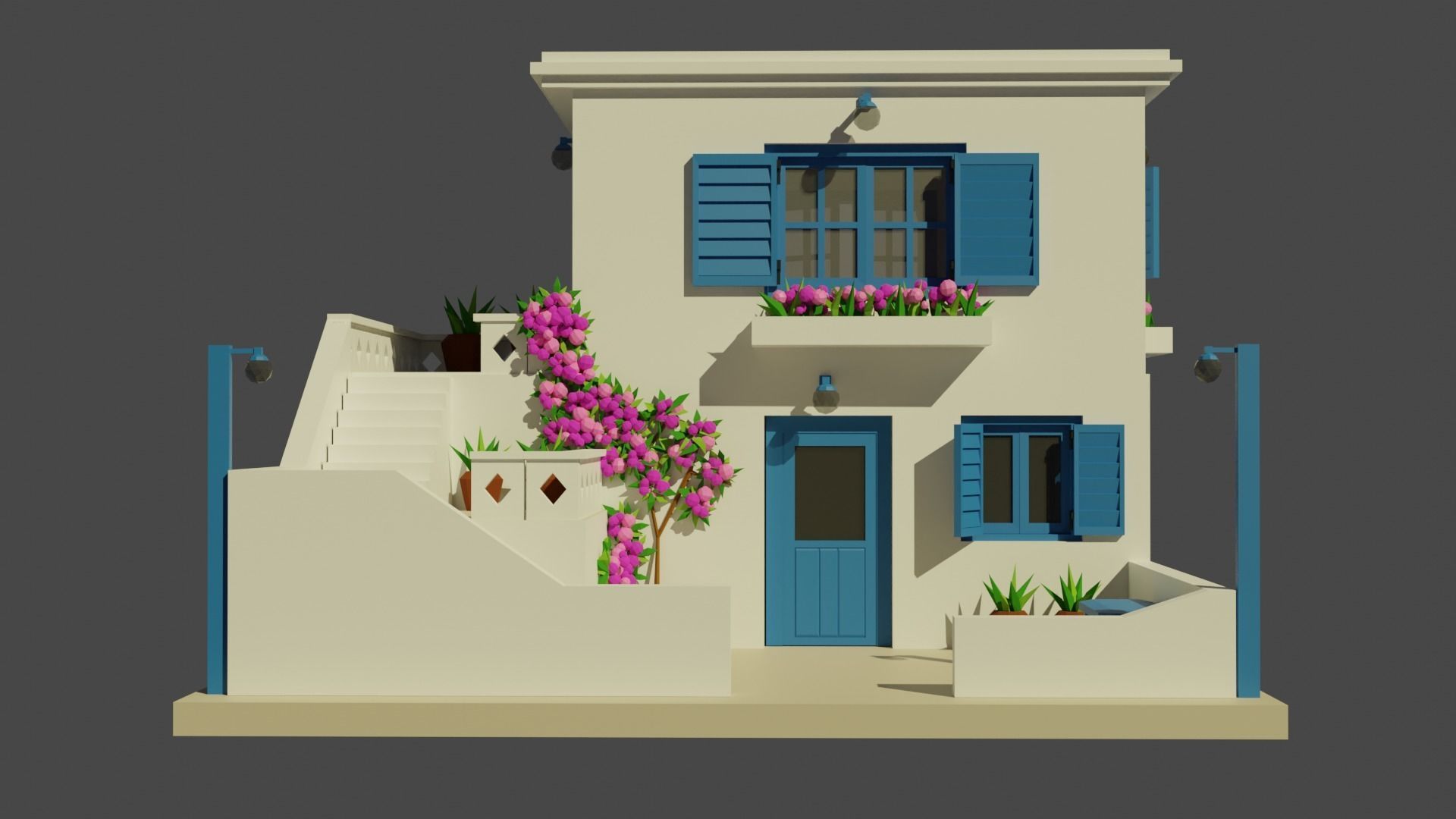 Greece house 002 3D model | CGTrader