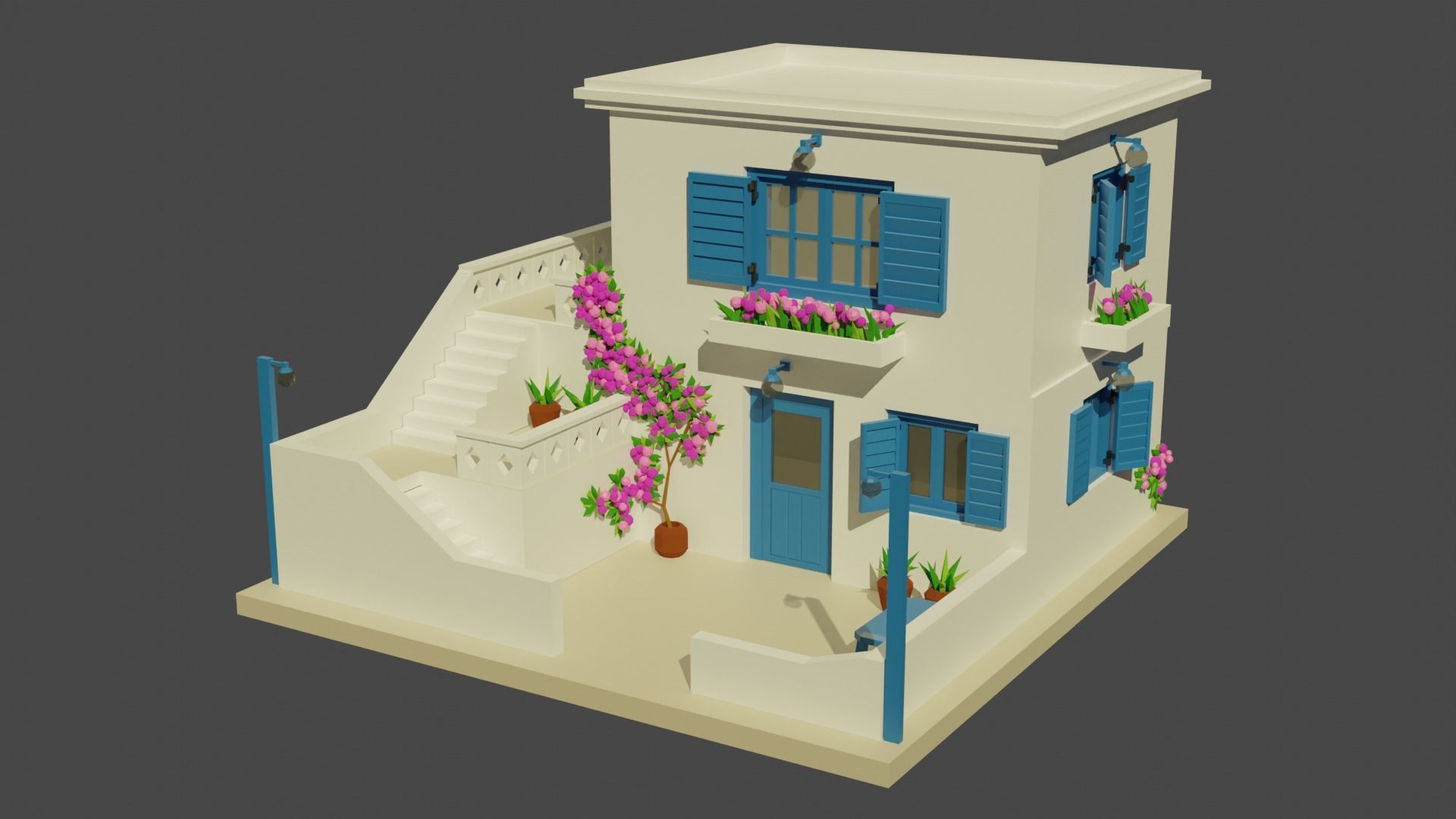 Greece house 002 3D model | CGTrader