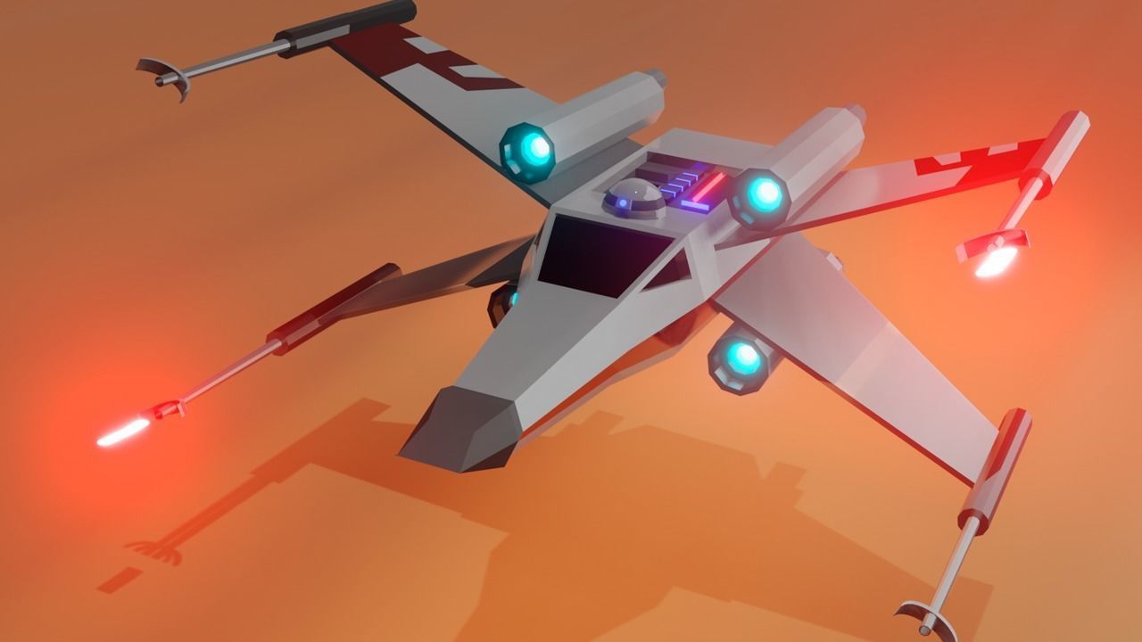 3D model Xwing Low Poly looping animation VR / AR / low-poly | CGTrader