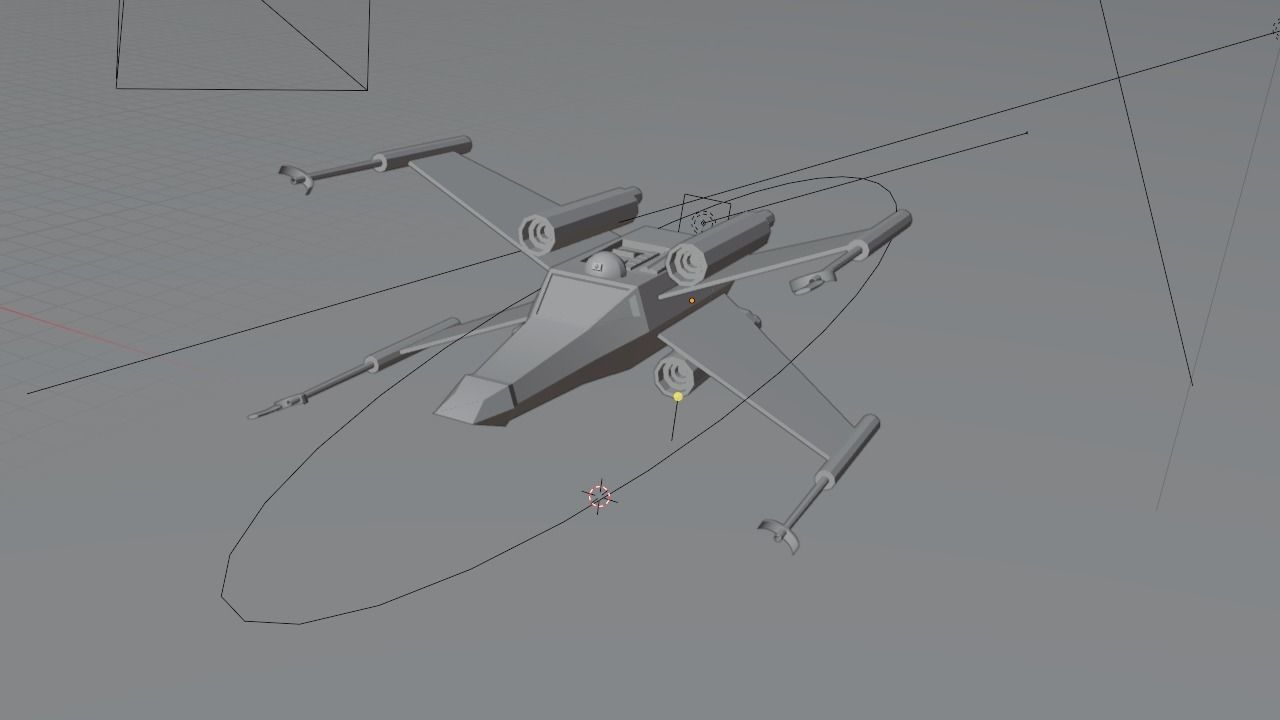 3D model Xwing Low Poly looping animation VR / AR / low-poly | CGTrader