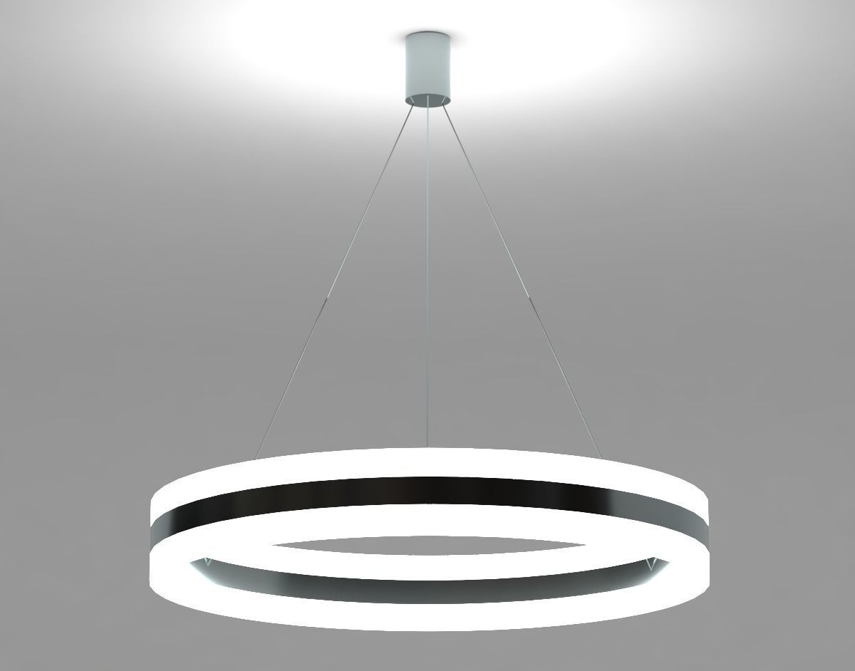 Ceiling light - Modern halo chandelier with double LED 3D model | CGTrader