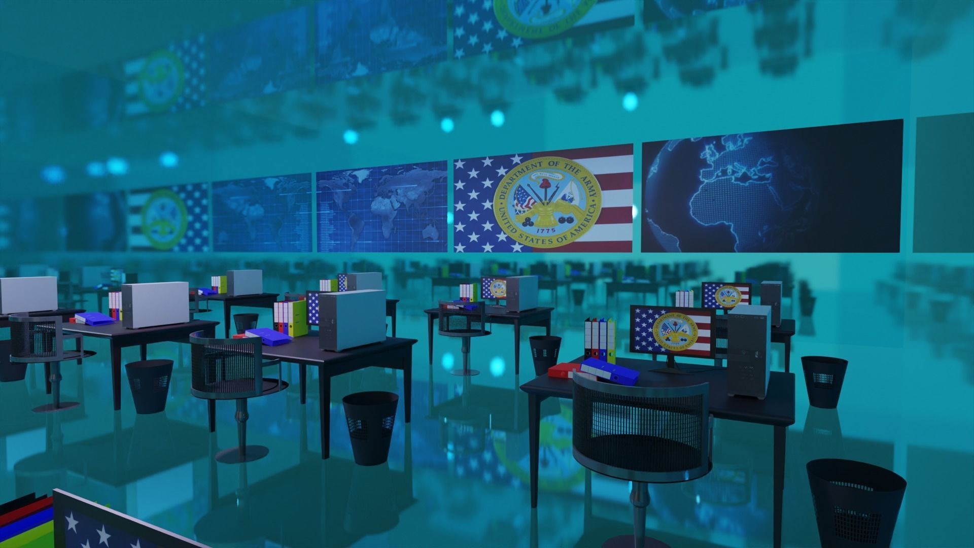 3D model Military Control Room VR / AR / low-poly | CGTrader