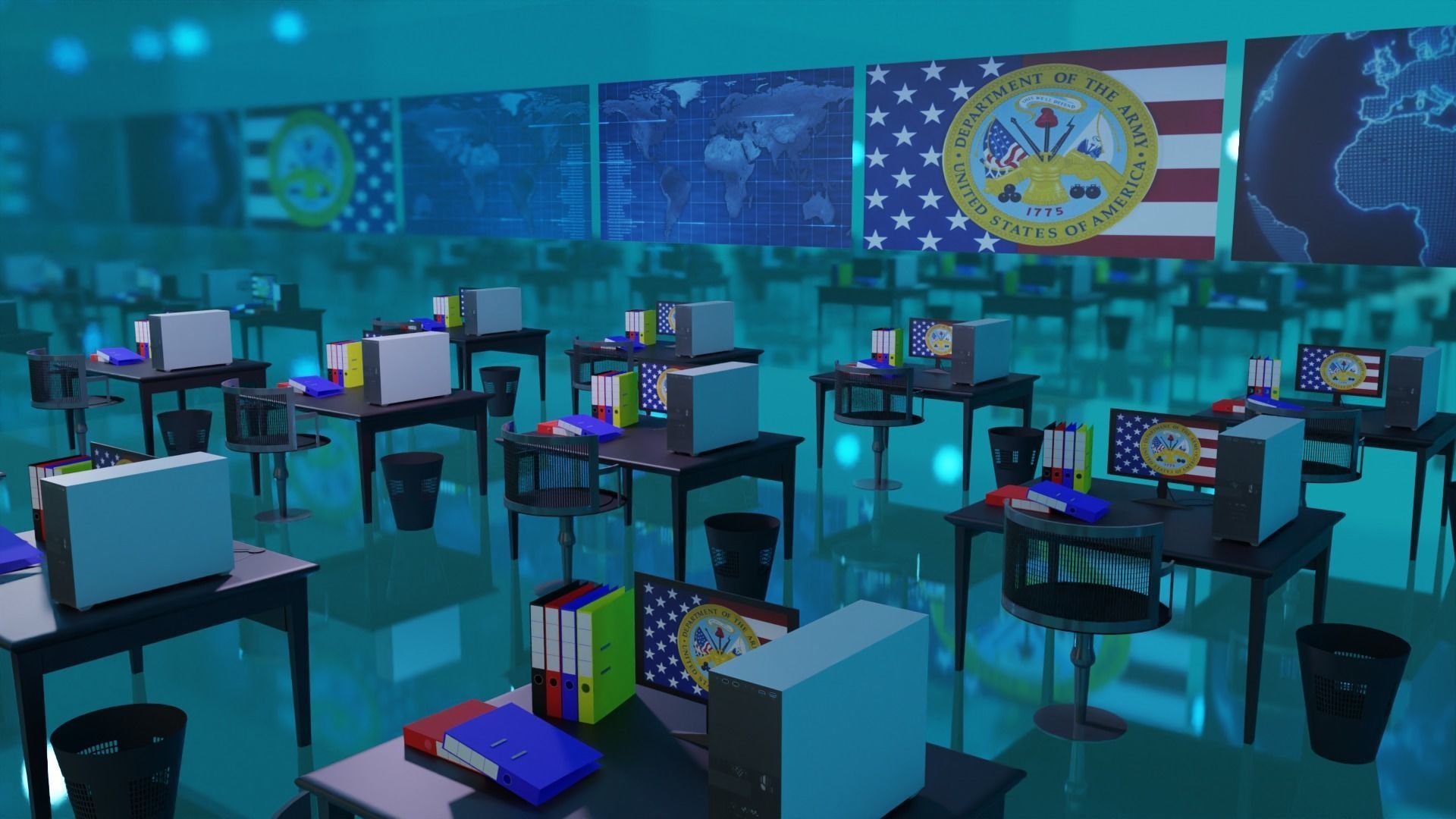 3D model Military Control Room VR / AR / low-poly | CGTrader