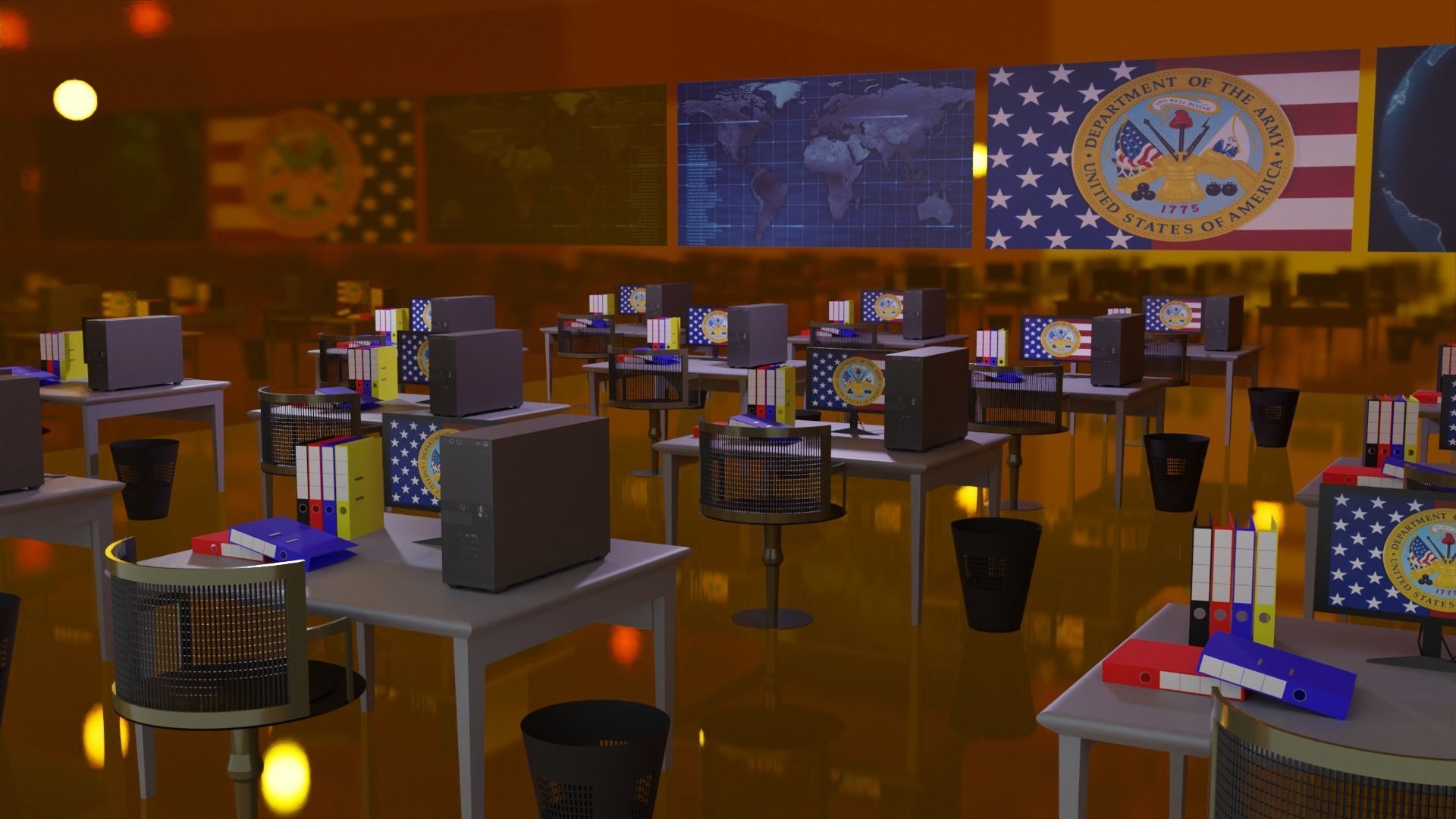 3D model Military Control Room VR / AR / low-poly | CGTrader