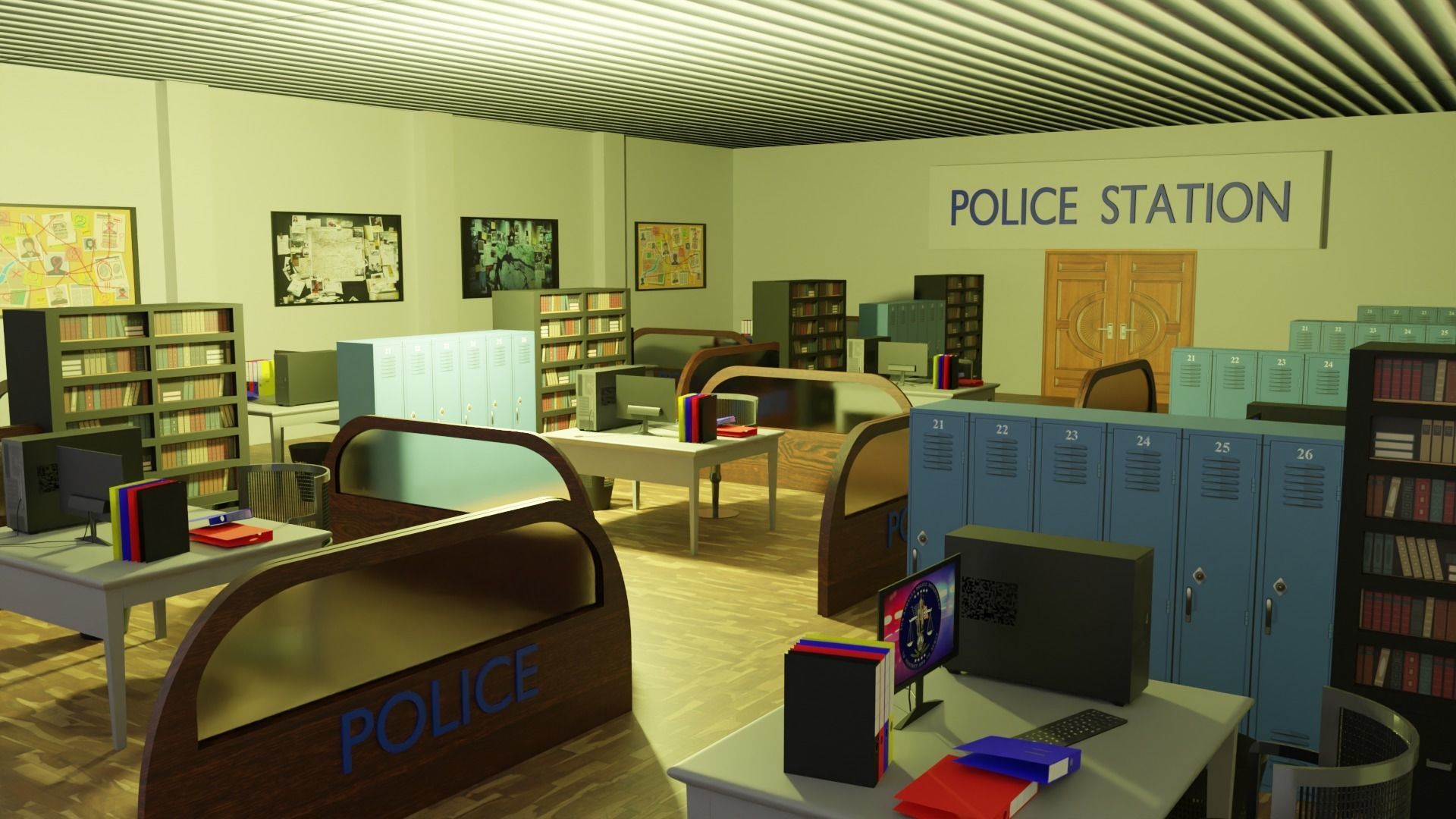 3D model Police Station Interior VR / AR / low-poly | CGTrader