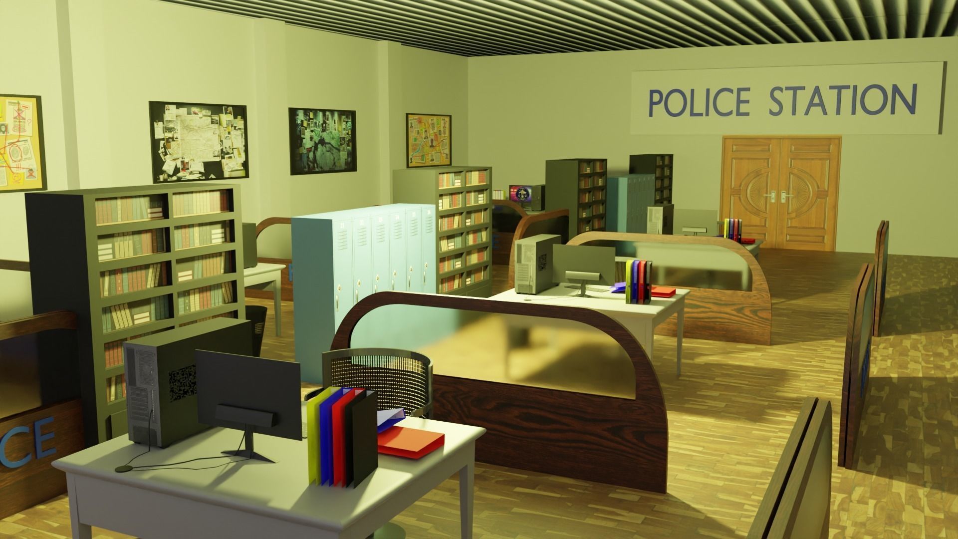3D model Police Station Interior VR / AR / low-poly | CGTrader