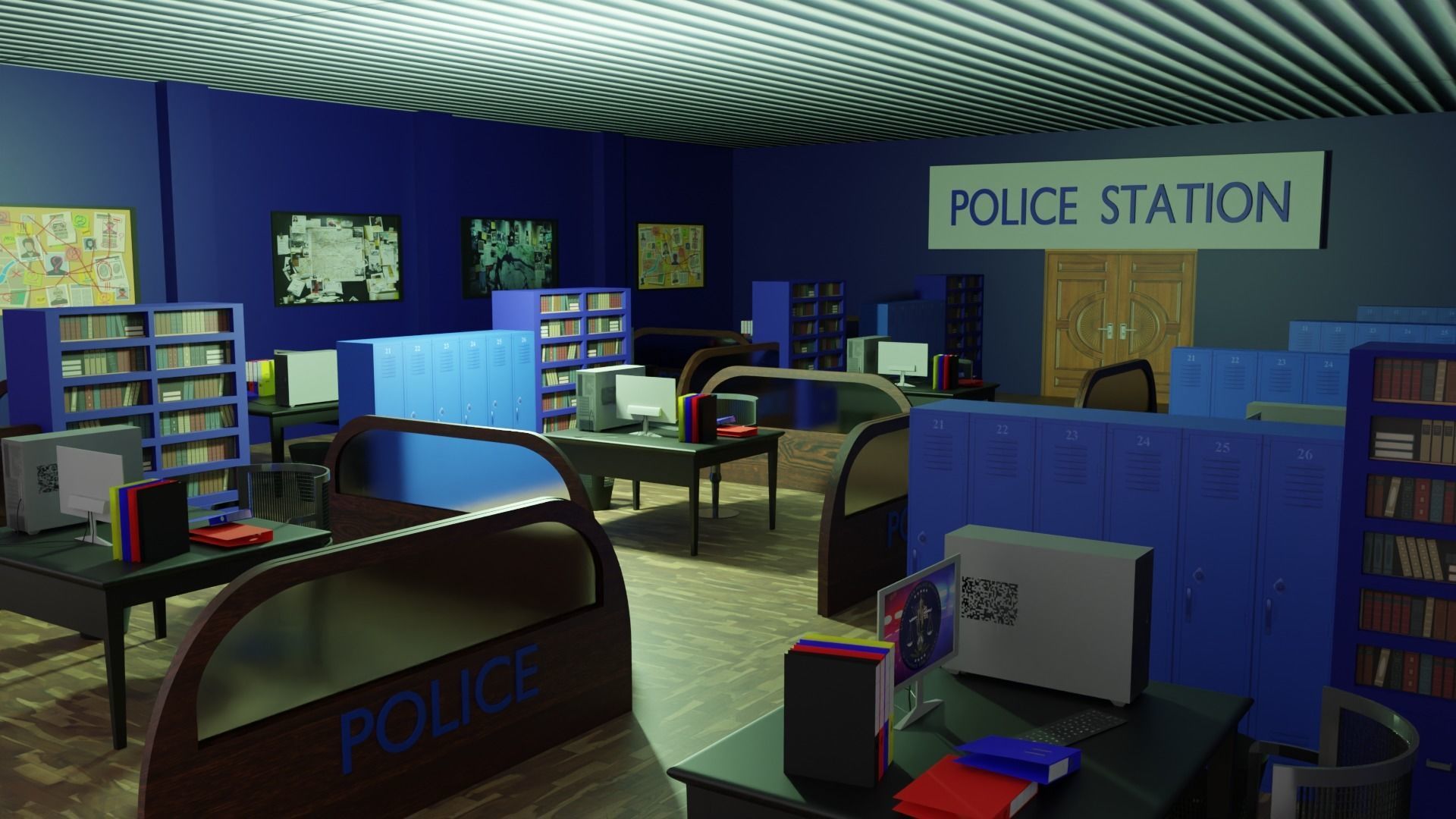 3D model Police Station Interior VR / AR / low-poly | CGTrader
