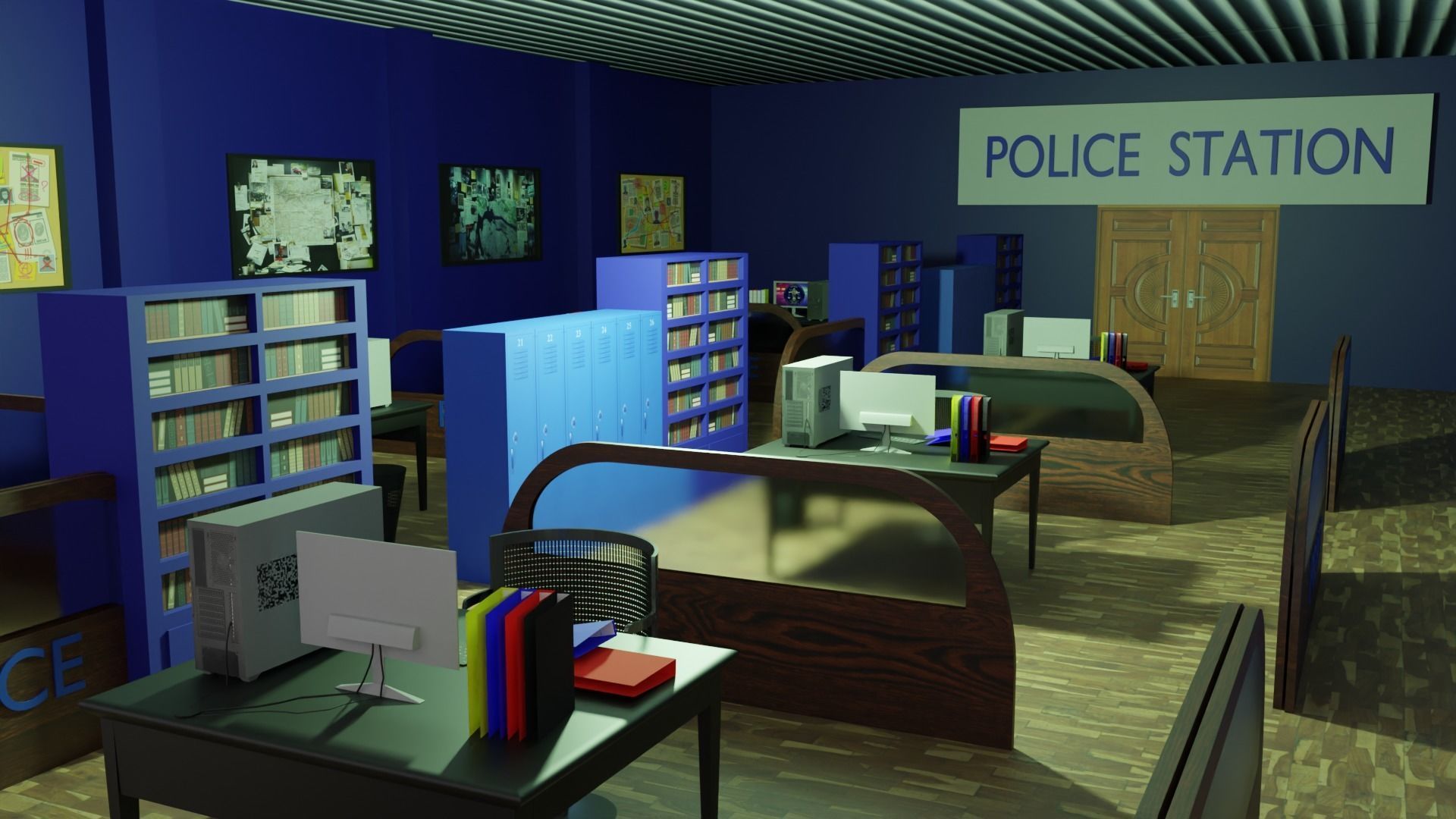 3D model Police Station Interior VR / AR / low-poly | CGTrader