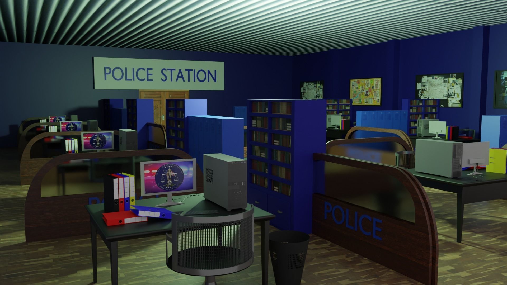 3D model Police Station Interior VR / AR / low-poly | CGTrader