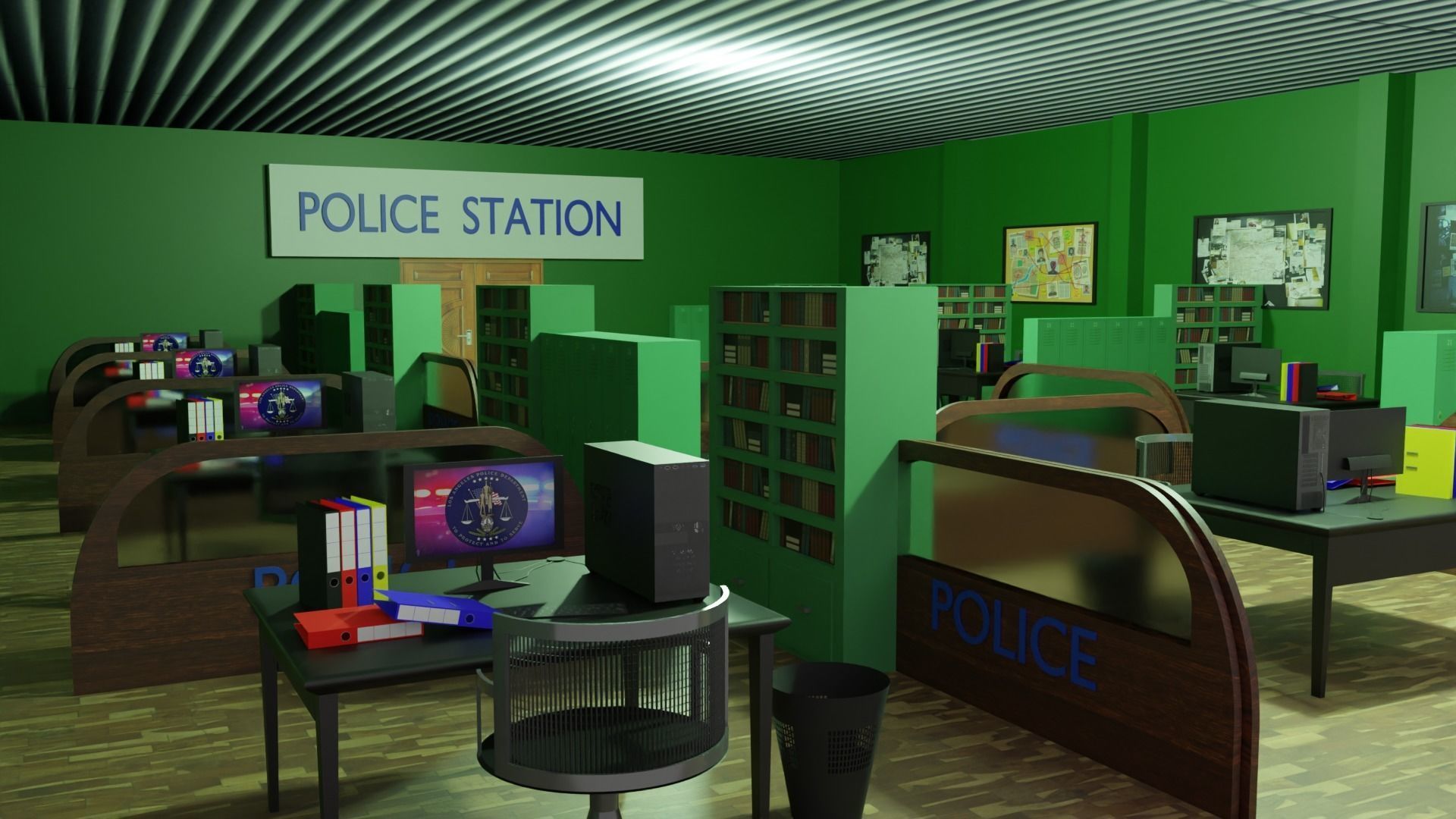 3D model Police Station Interior VR / AR / low-poly | CGTrader