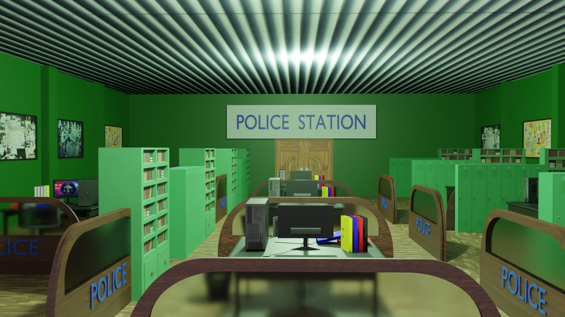 3D model Police Station Interior VR / AR / low-poly | CGTrader