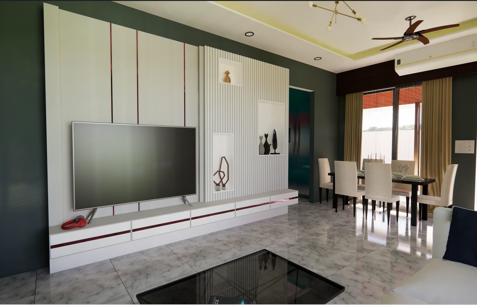 3D model TV UNIT MODERN DESIGN VR / AR / low-poly | CGTrader