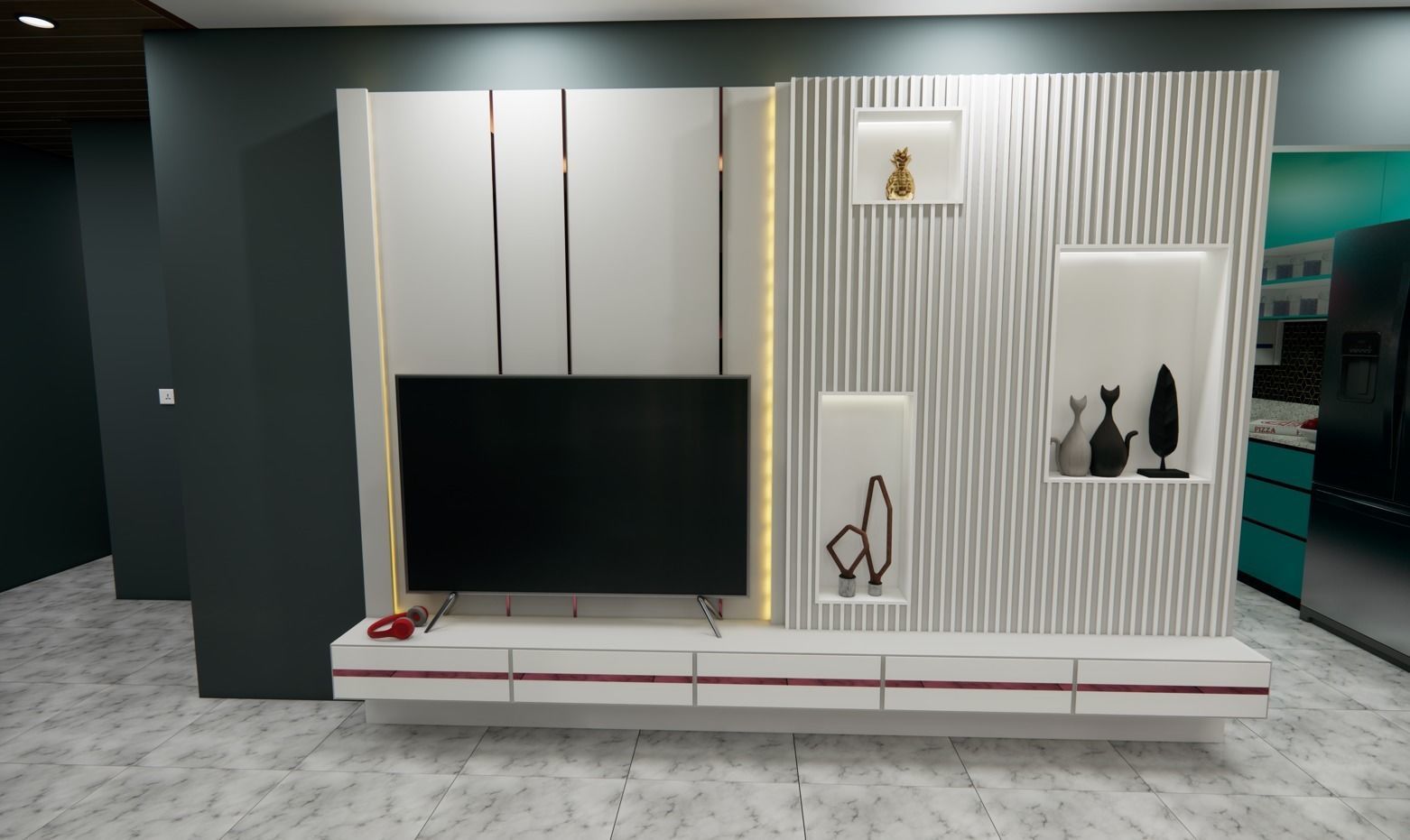 3D model TV UNIT MODERN DESIGN VR / AR / low-poly | CGTrader