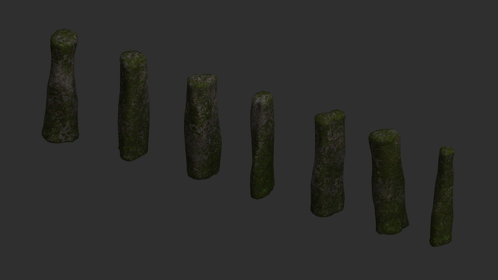 3D model Rock Pillars - Moss VR / AR / low-poly | CGTrader