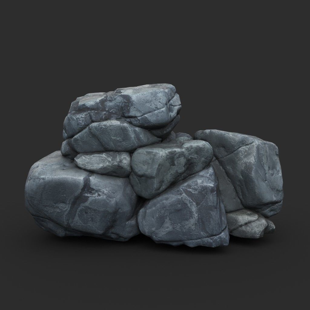 3D model Low poly Boulder Rock 230412 VR / AR / low-poly | CGTrader