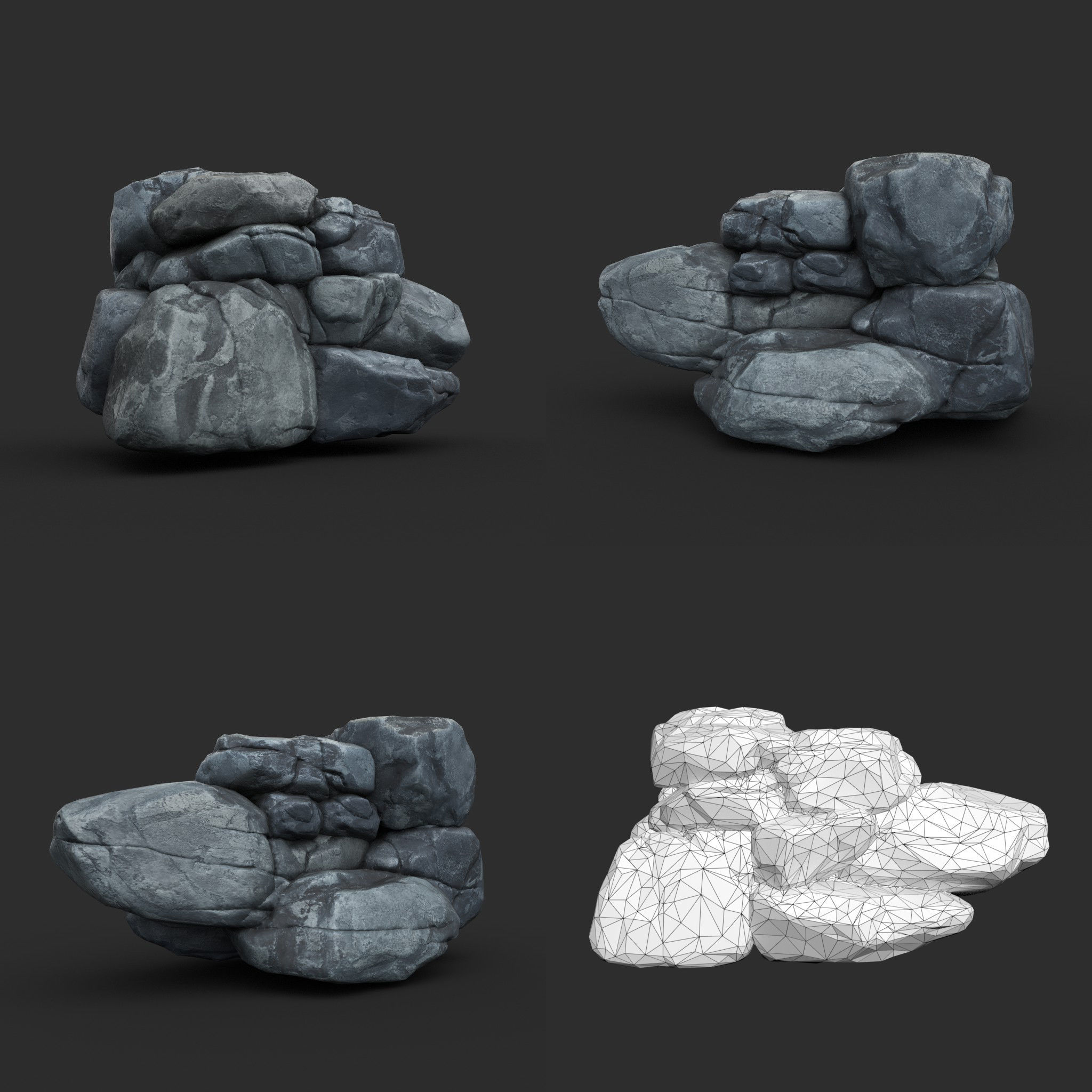 3D model Low poly Boulder Rock 230412 VR / AR / low-poly | CGTrader