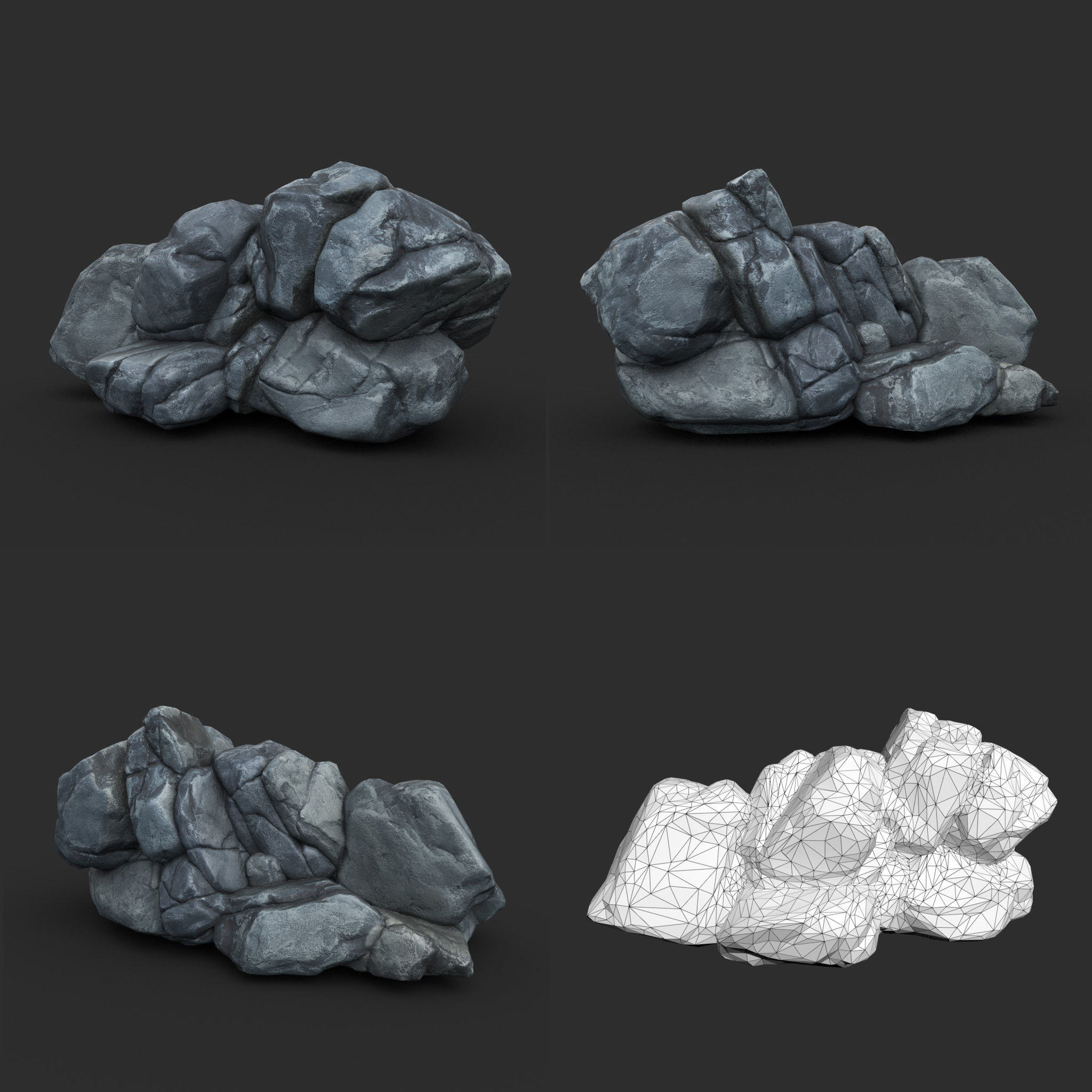 3D model Low poly Boulder Rock 230412 VR / AR / low-poly | CGTrader