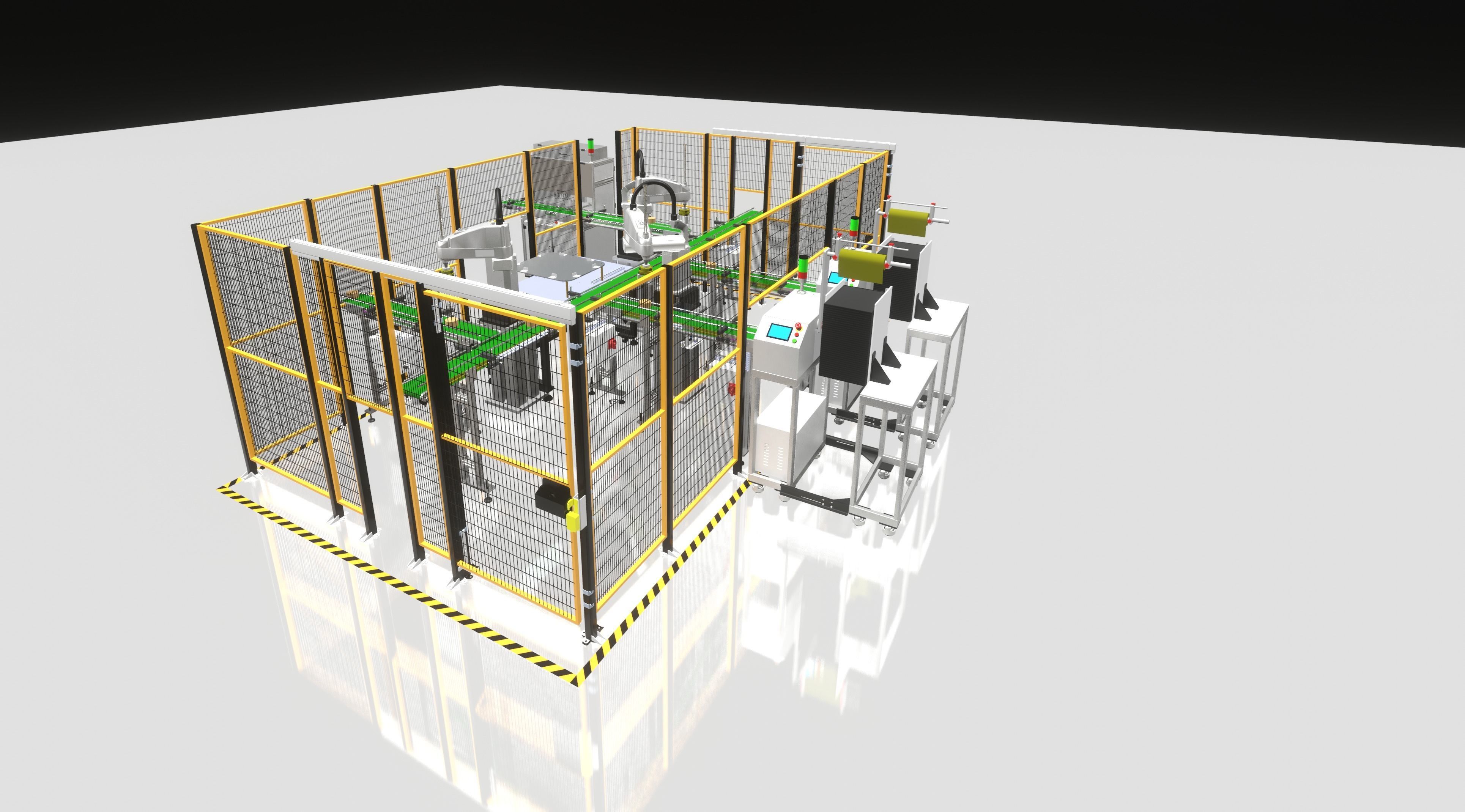 FULL - Line Pick And Place Scara Robot 3D model animated | CGTrader