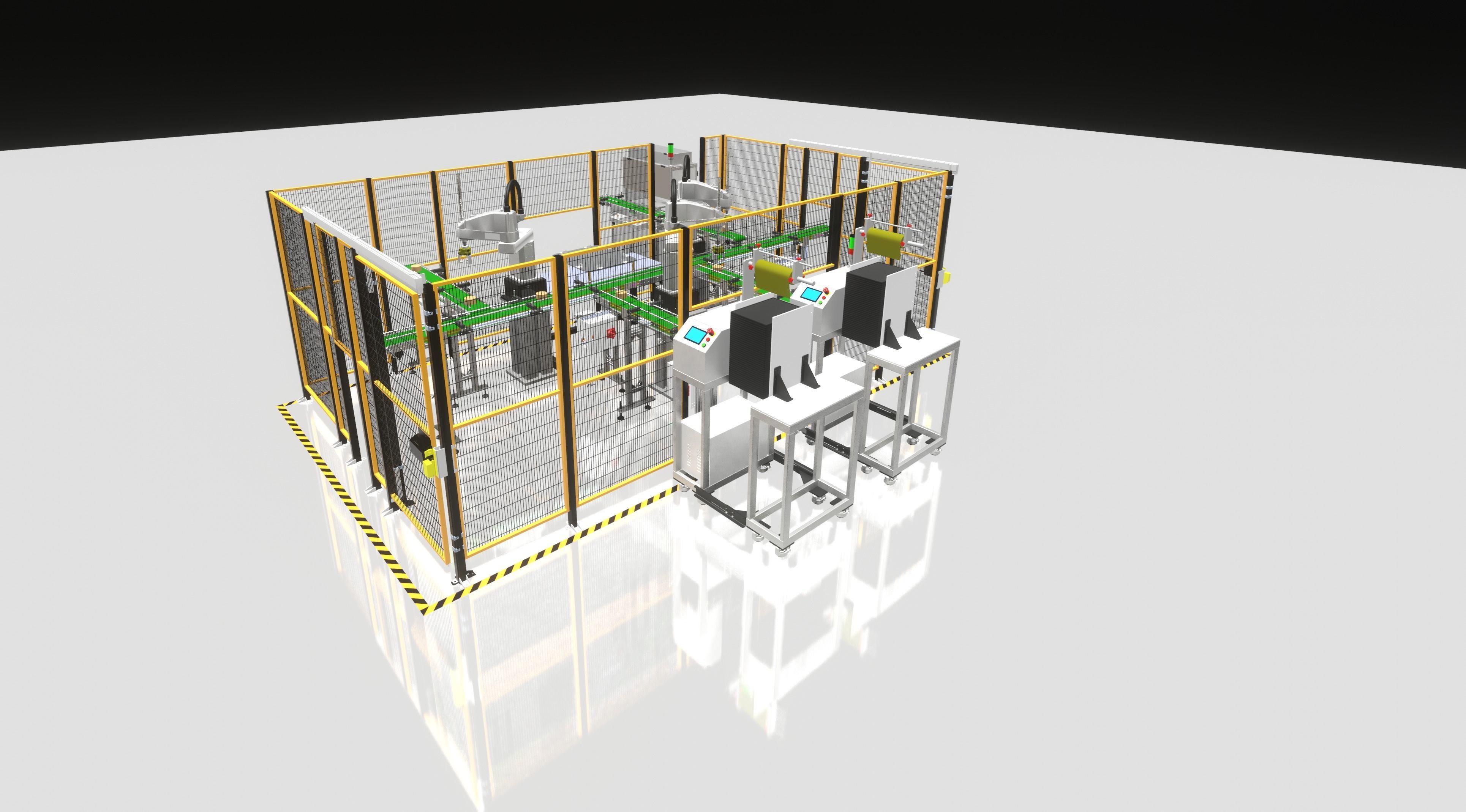 FULL - Line Pick And Place Scara Robot 3D model animated | CGTrader