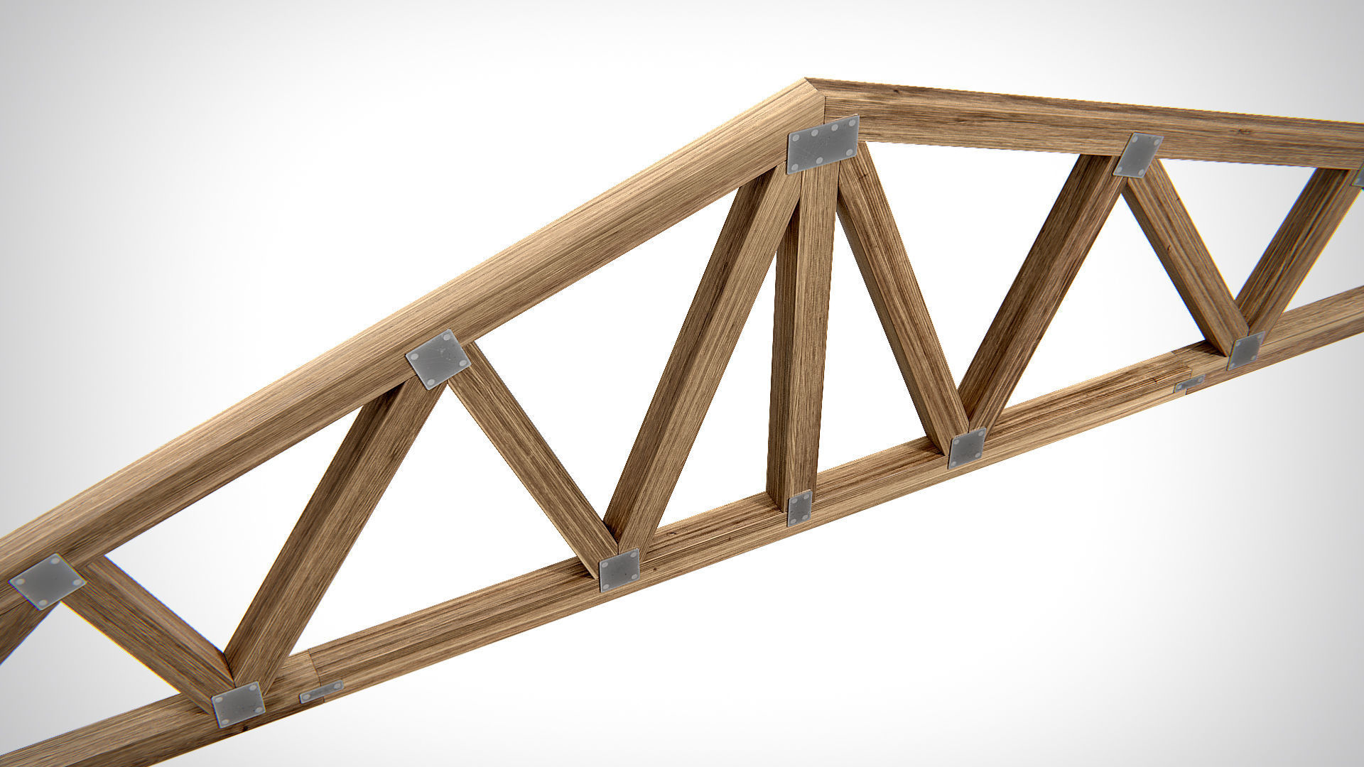 3D model Wooden Truss Triple Fink PBR VR / AR / low-poly | CGTrader
