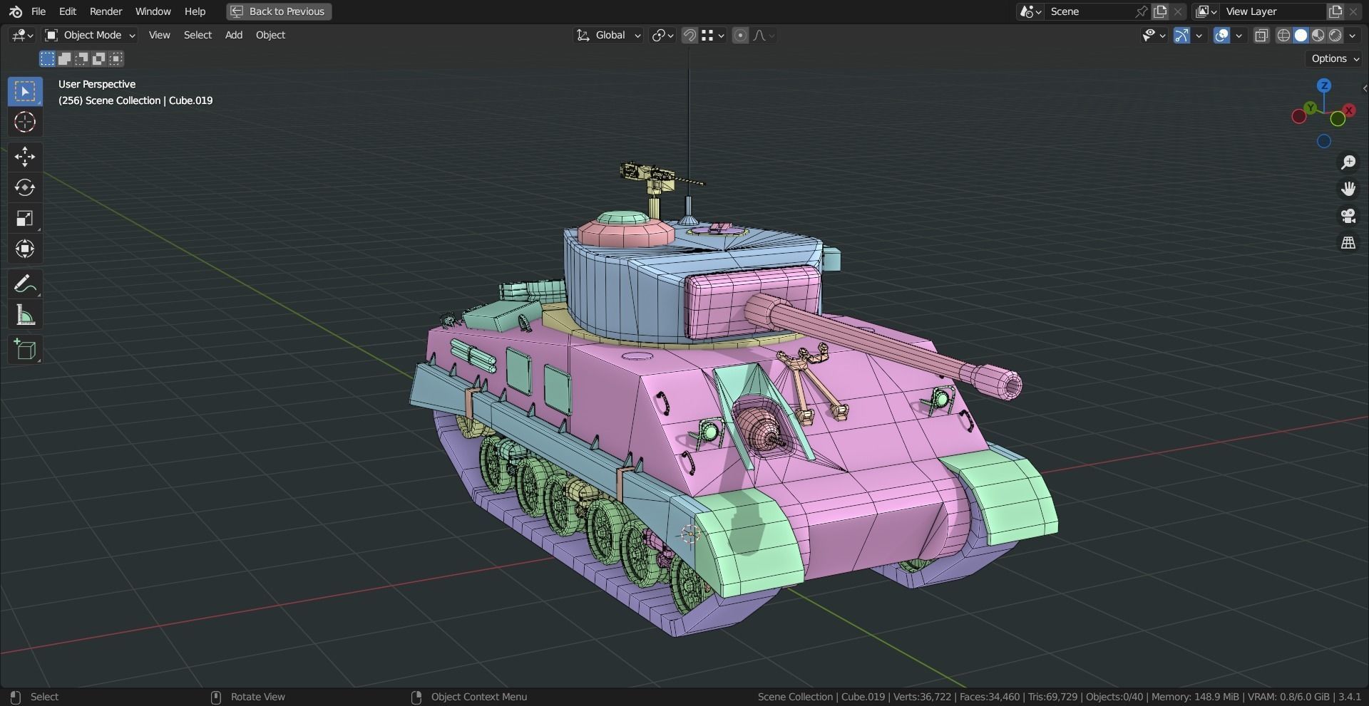 3D model Sherman m4a3e8 easy eight Tank Base Mesh VR / AR / low-poly ...