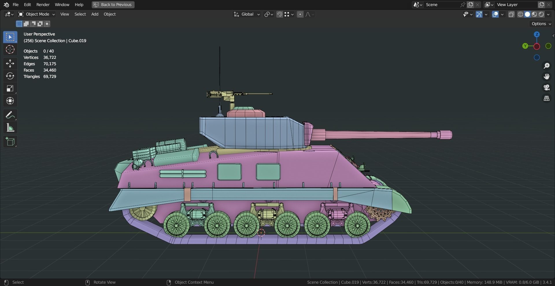 3D model Sherman m4a3e8 easy eight Tank Base Mesh VR / AR / low-poly ...