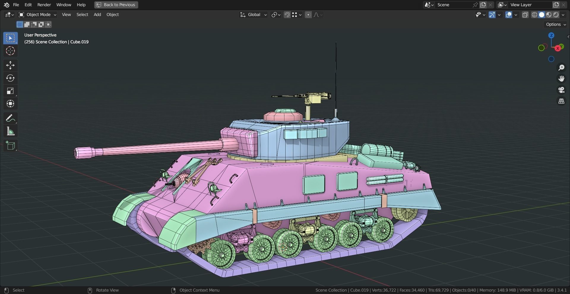 3D model Sherman m4a3e8 easy eight Tank Base Mesh VR / AR / low-poly ...