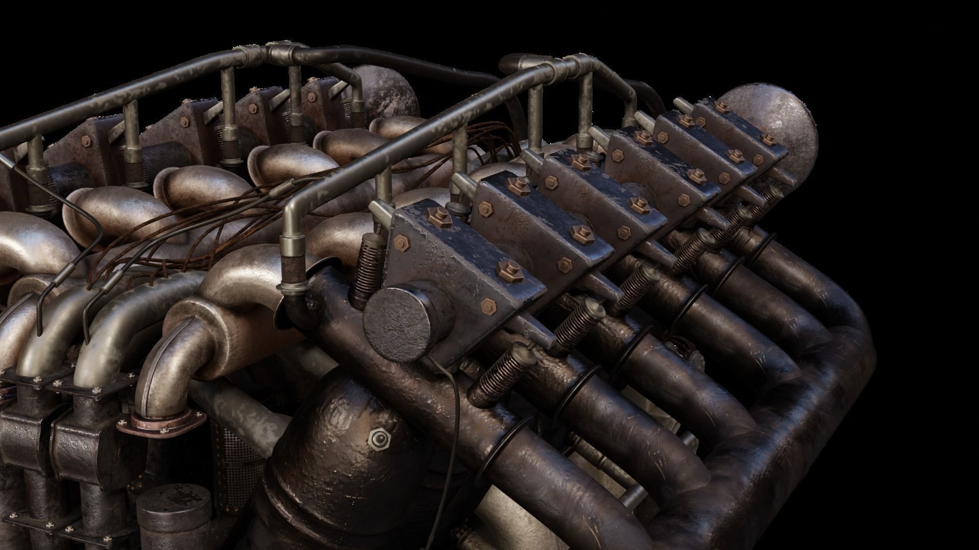 Aircraft Engine V-Type 3D model | CGTrader