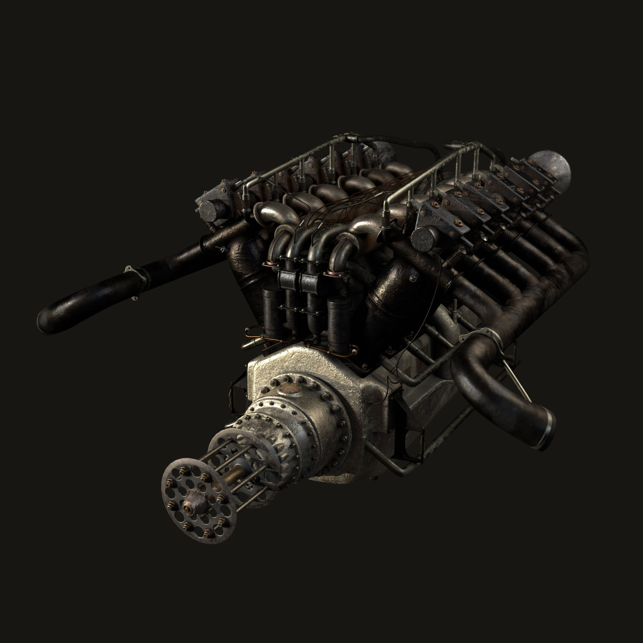 Aircraft Engine V-Type 3D model | CGTrader