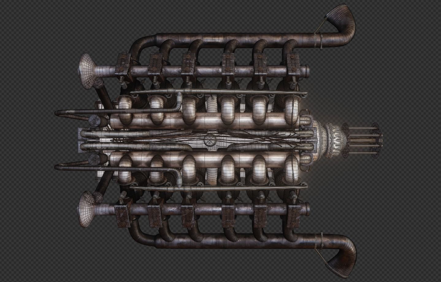 Aircraft Engine V-Type 3D model | CGTrader