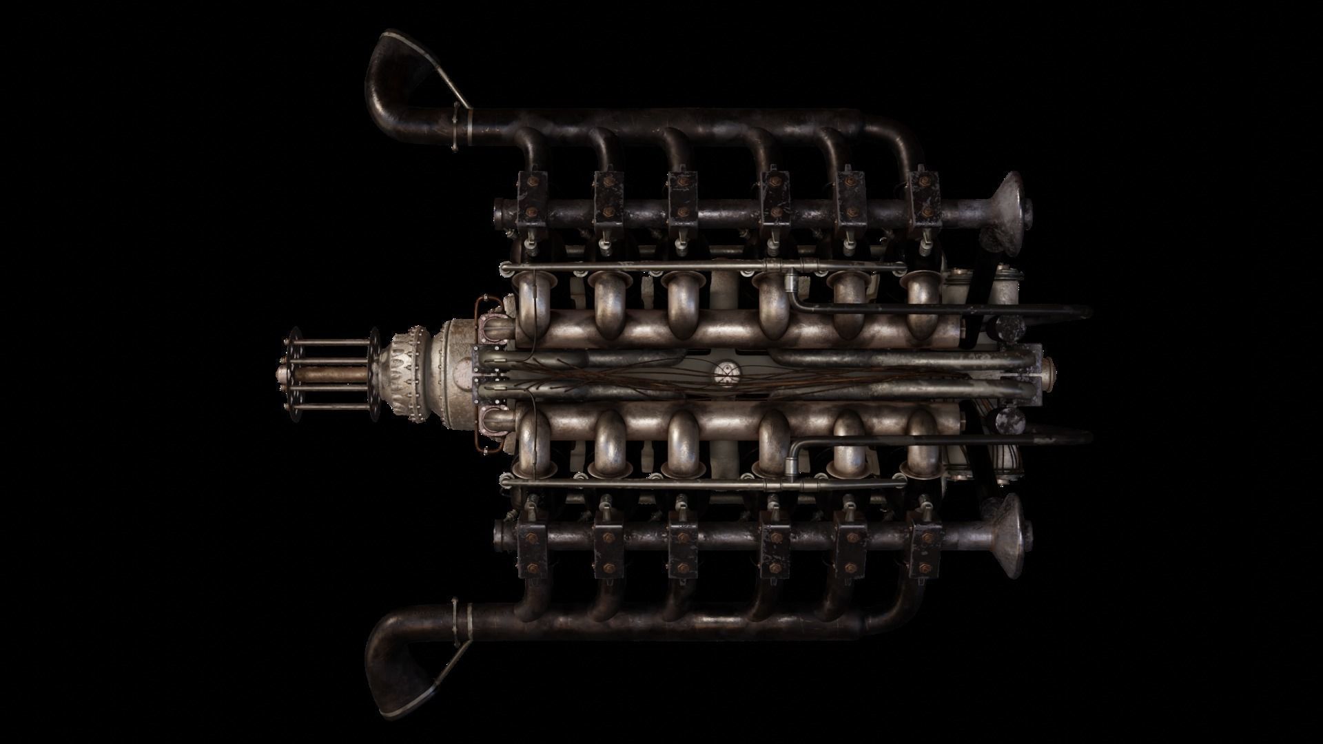 Aircraft Engine V-Type 3D model | CGTrader