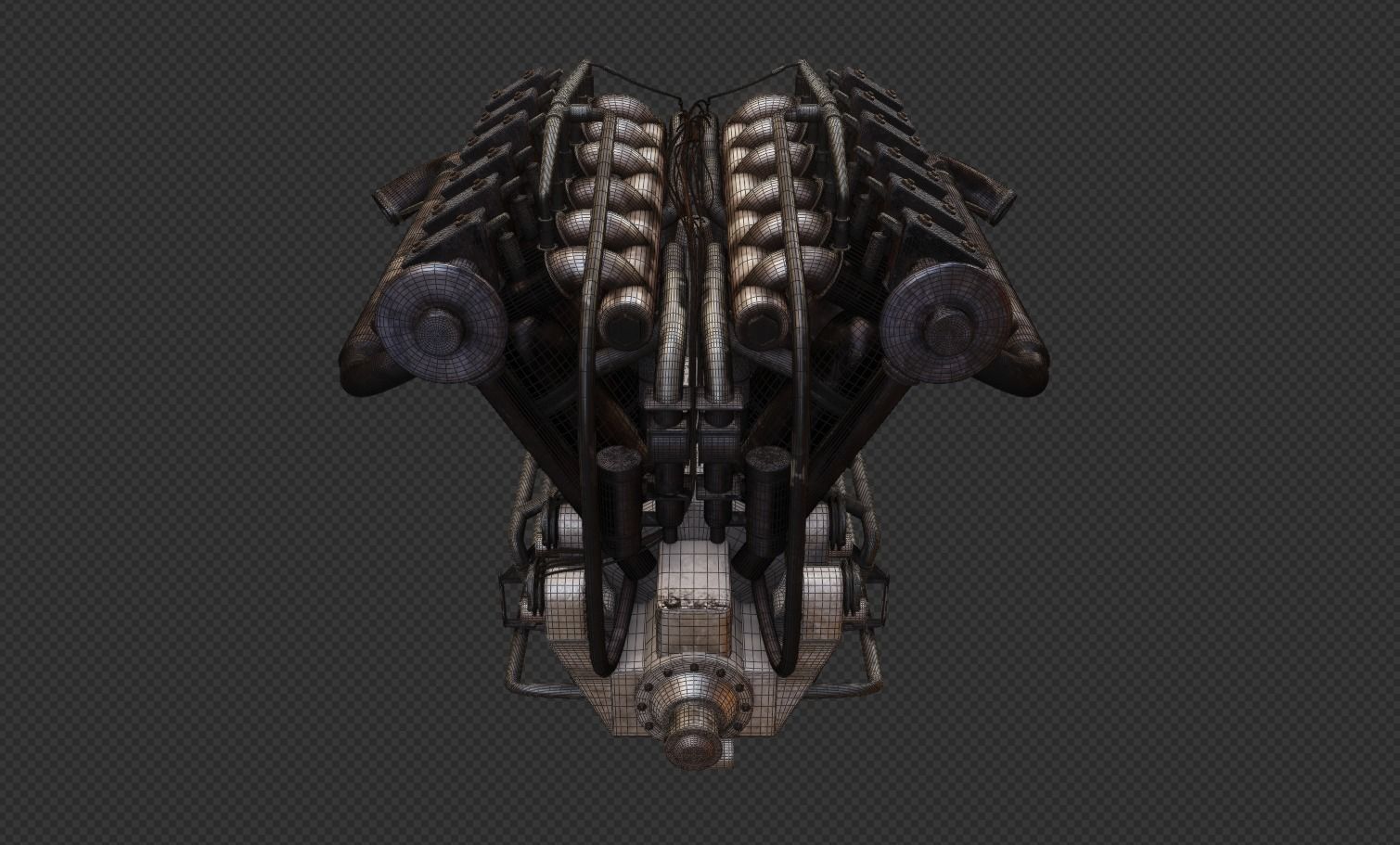 Aircraft Engine V-Type 3D model | CGTrader