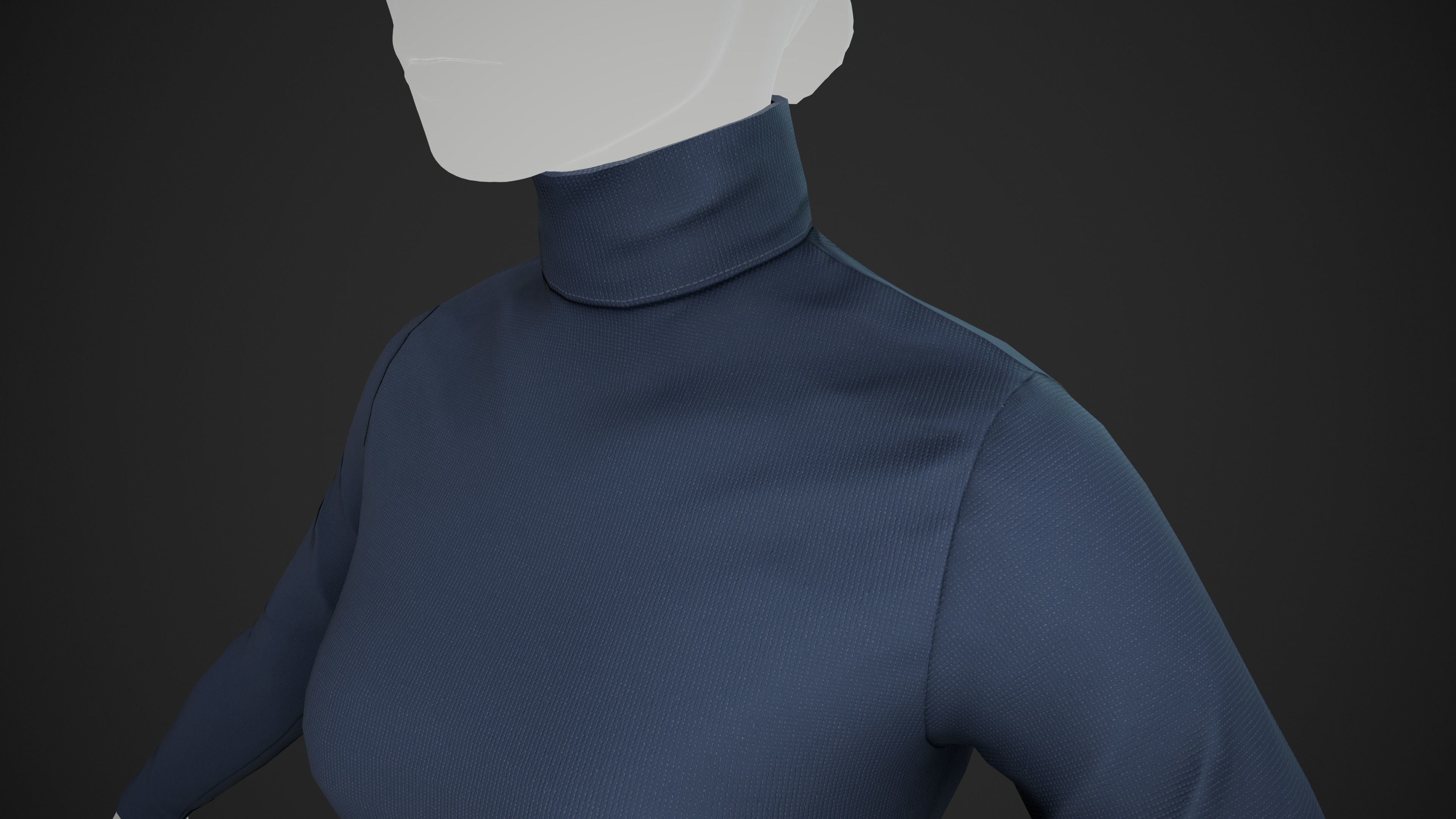 3D model Blue Turtle Neck Pull Top VR / AR / low-poly | CGTrader
