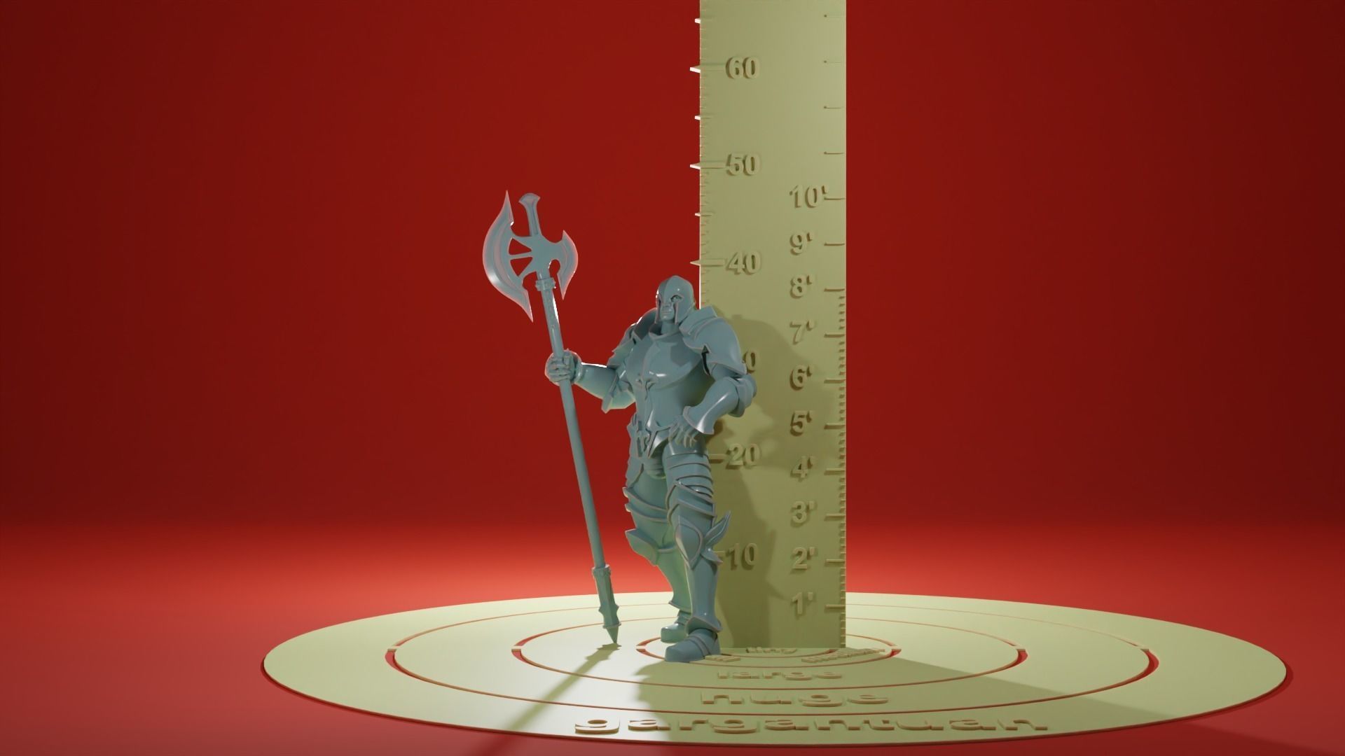 ROYAL GUARD KNIGHT WITH HALBERD 3D model 3D printable | CGTrader