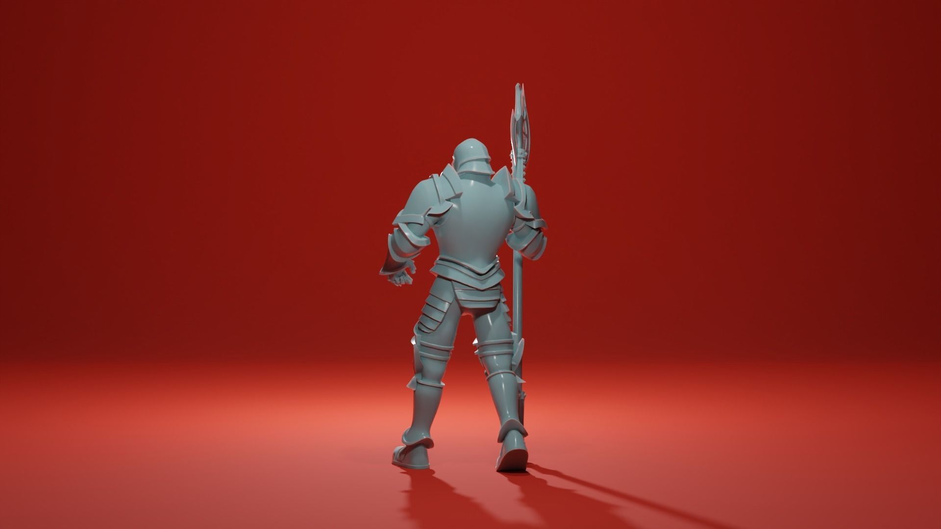 ROYAL GUARD KNIGHT WITH HALBERD 3D model 3D printable | CGTrader
