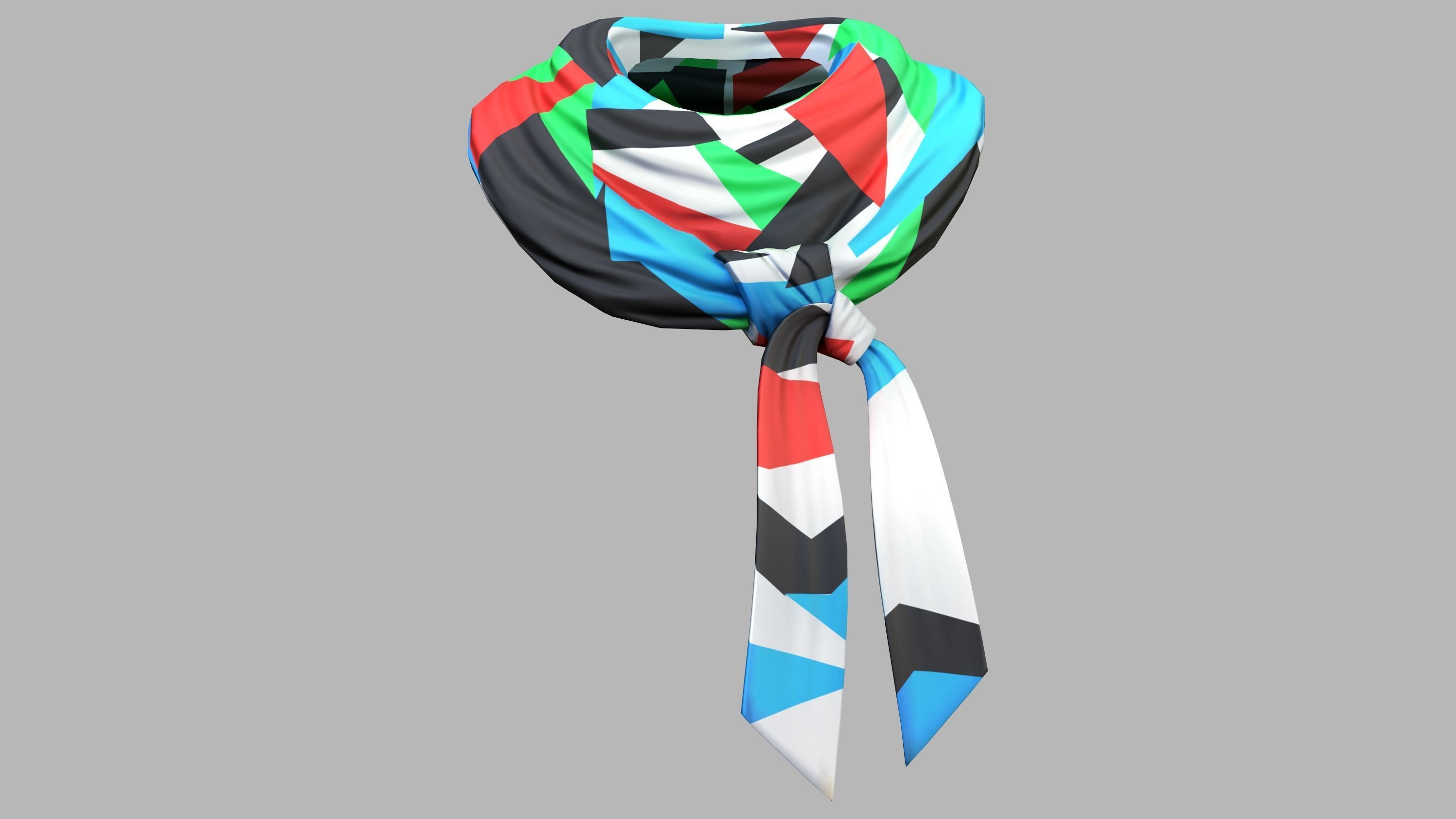 3D model Colourful Wrapped Neck Scarf VR / AR / low-poly | CGTrader