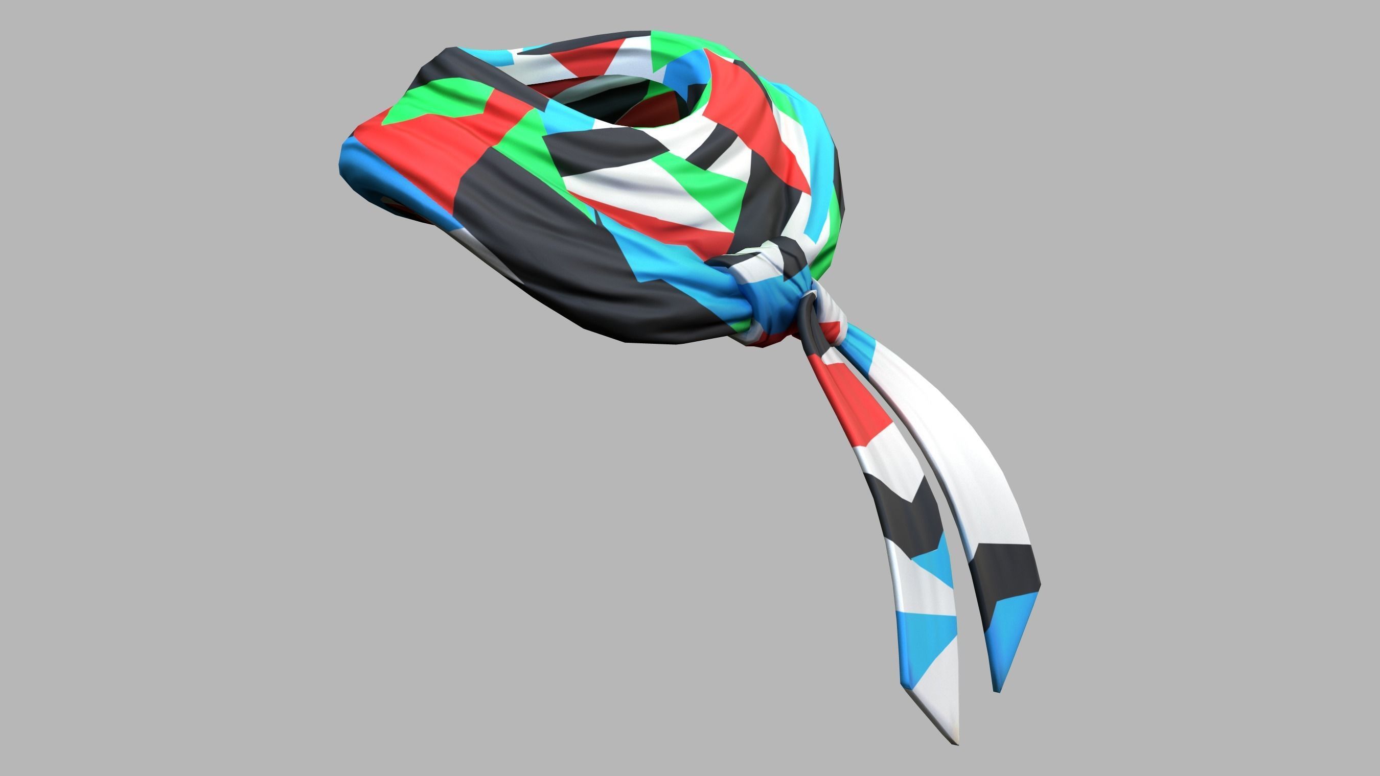 3D model Colourful Wrapped Neck Scarf VR / AR / low-poly | CGTrader