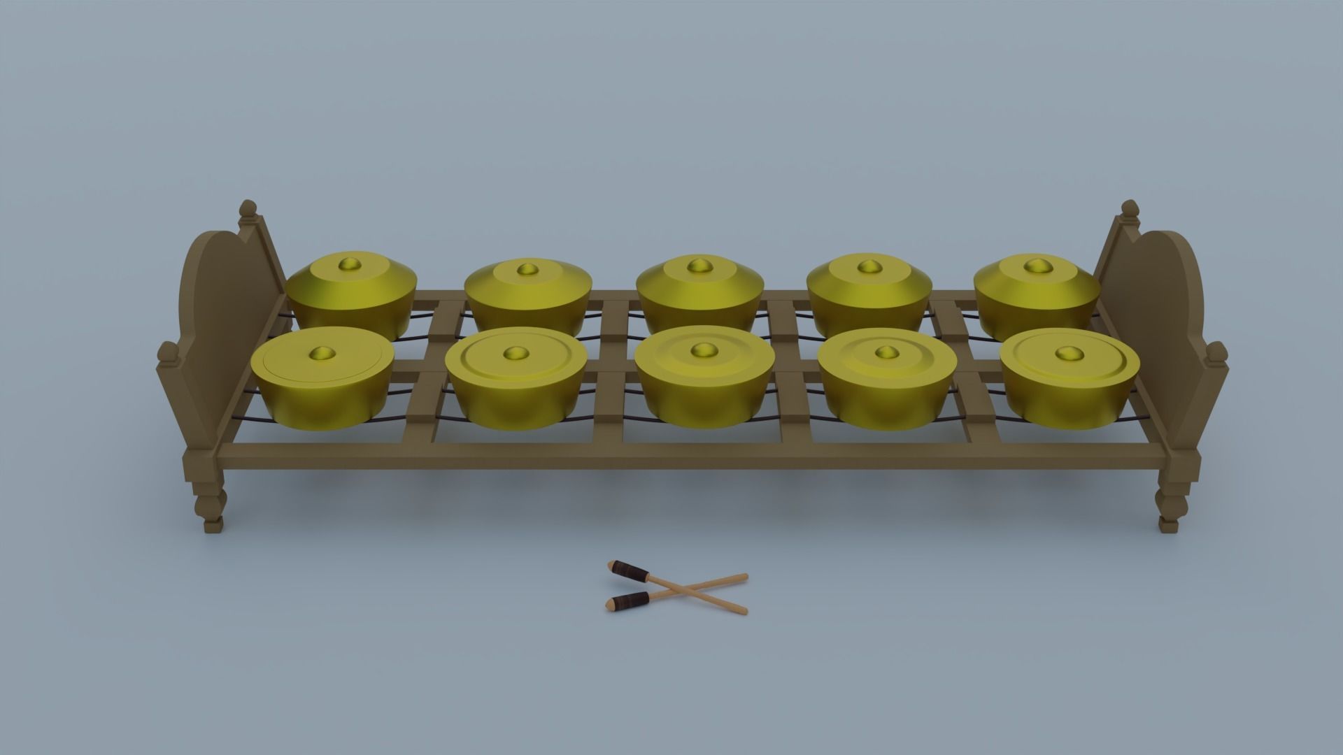 Bonang Instrument Music 3D model | CGTrader